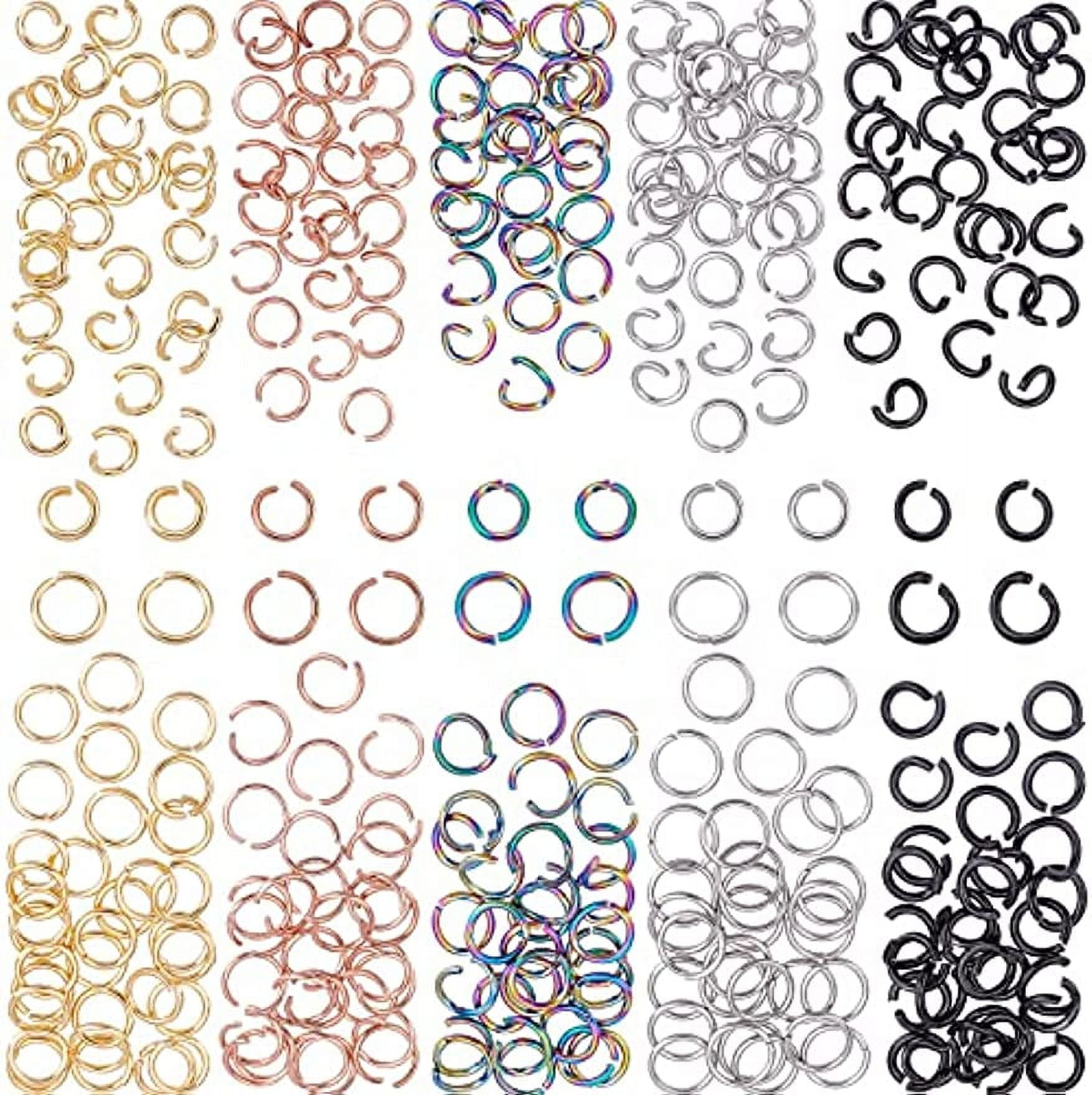 300Pcs 5 Colors Stainless Steel Jump Rings Open Jump Rings Metal Rings Open Connector Rings ...