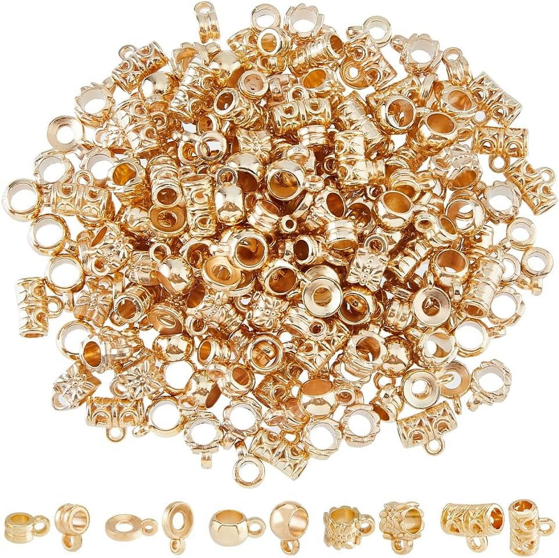 300Pcs 5 Styles Bail Bead Hanger Bead CCB Plastic Charm 3-5mm Bail Tube ...