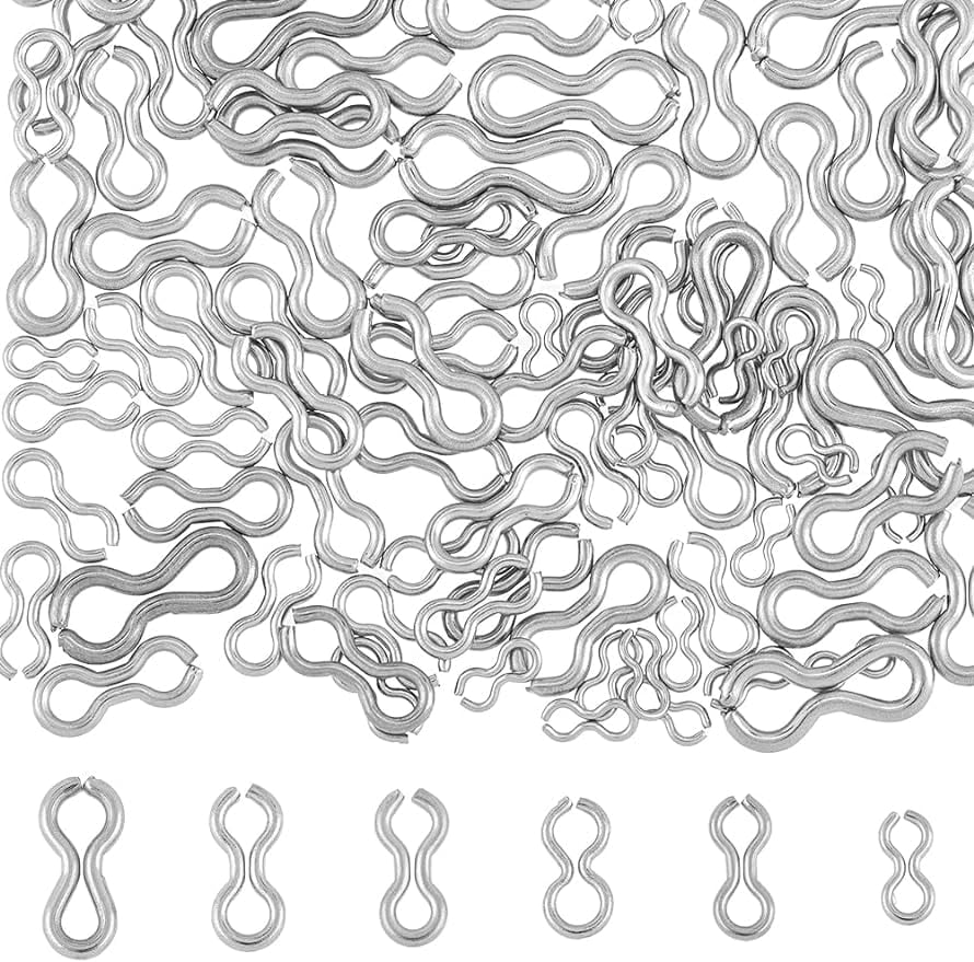 300Pcs 6 Style 304 Stainless Steel Fishing Sinker Eyes 1.6~2.5mm DIY ...