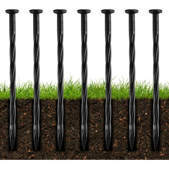 300Pcs 8-Inch Plastic Landscape Edging Spikes, Spiral Anchoring Nails ...