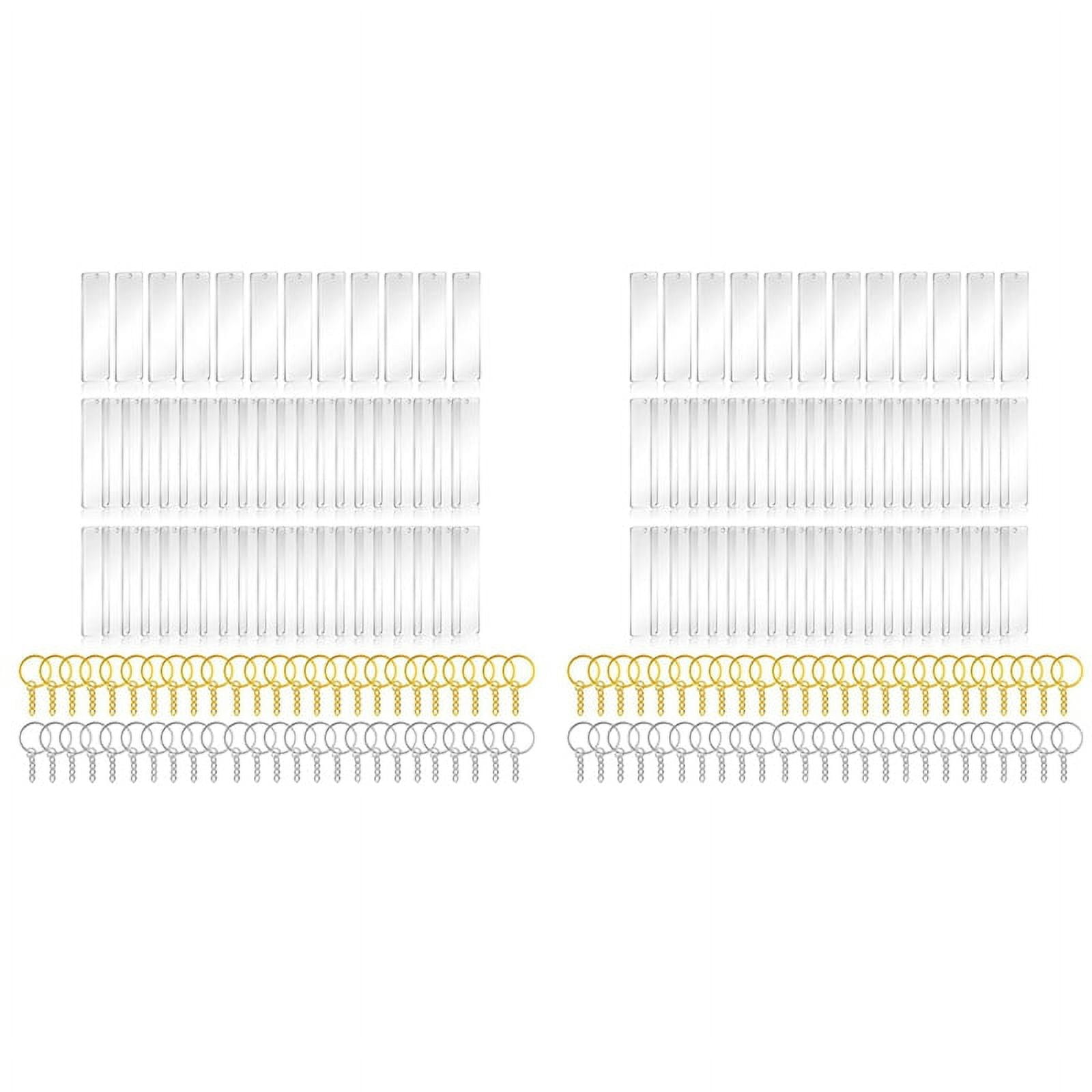 300Pcs Acrylic Keychain Blank with Rings for Vinyl, Clear Key Chains ...