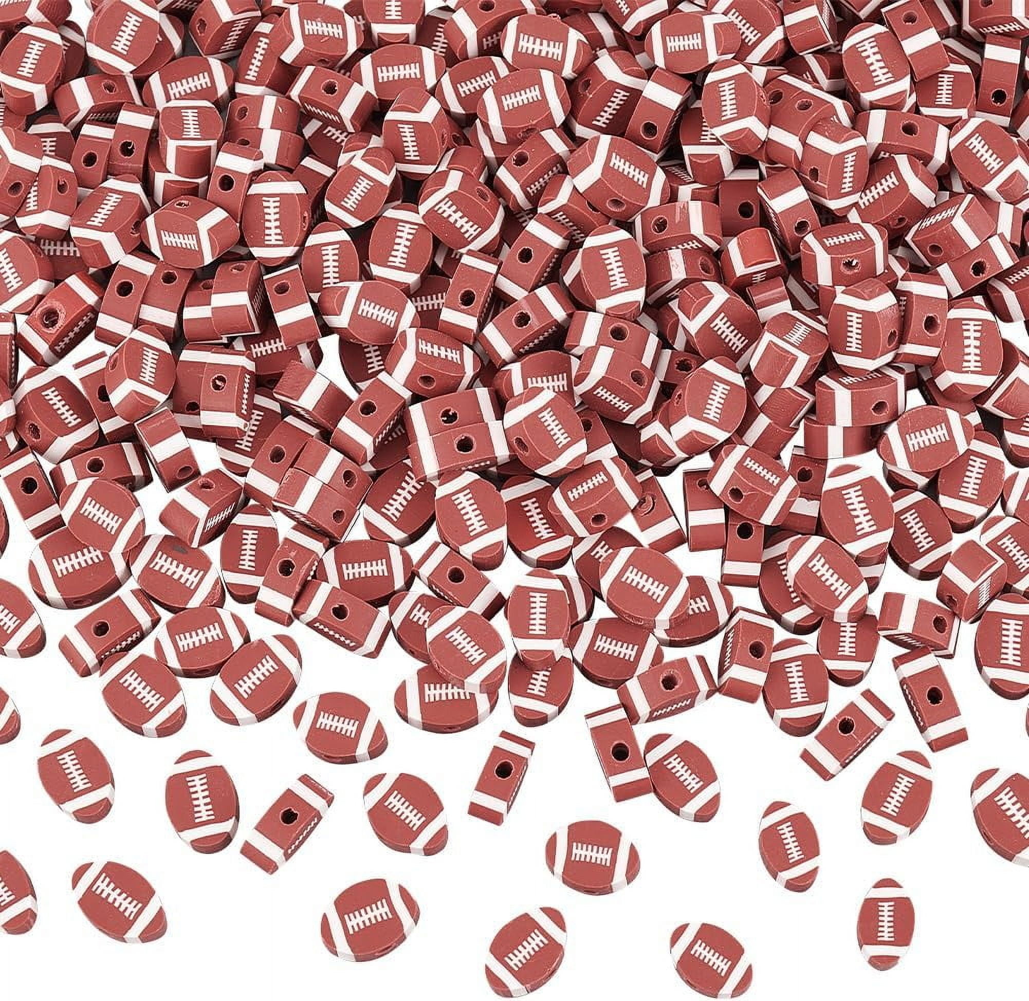 About 300Pcs American Football Bead Handmade Polymer Clay Beads Rugby ...