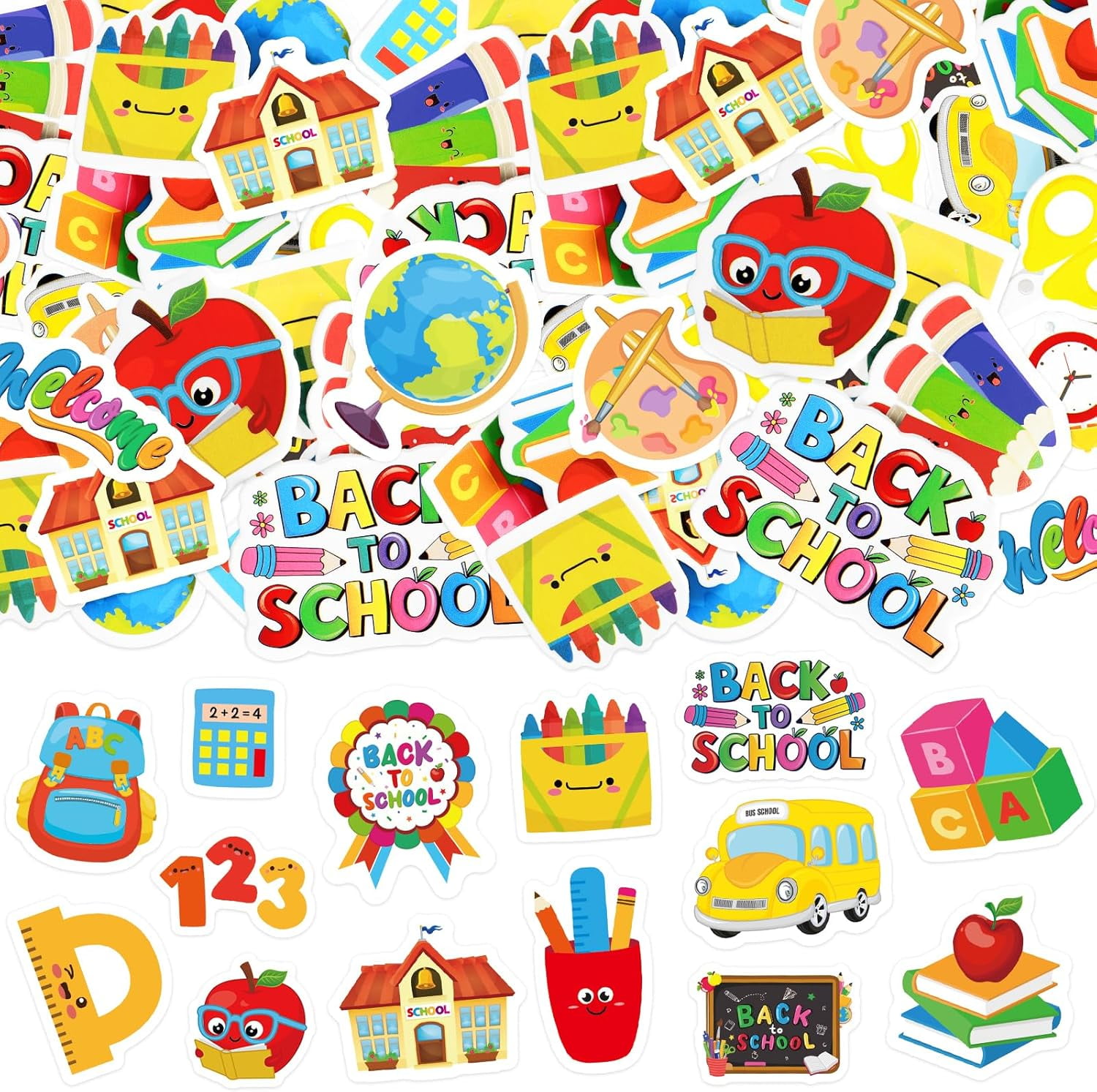 300Pcs Back to School Foam Stickers, Colorful Self-Adhesive First Day ...