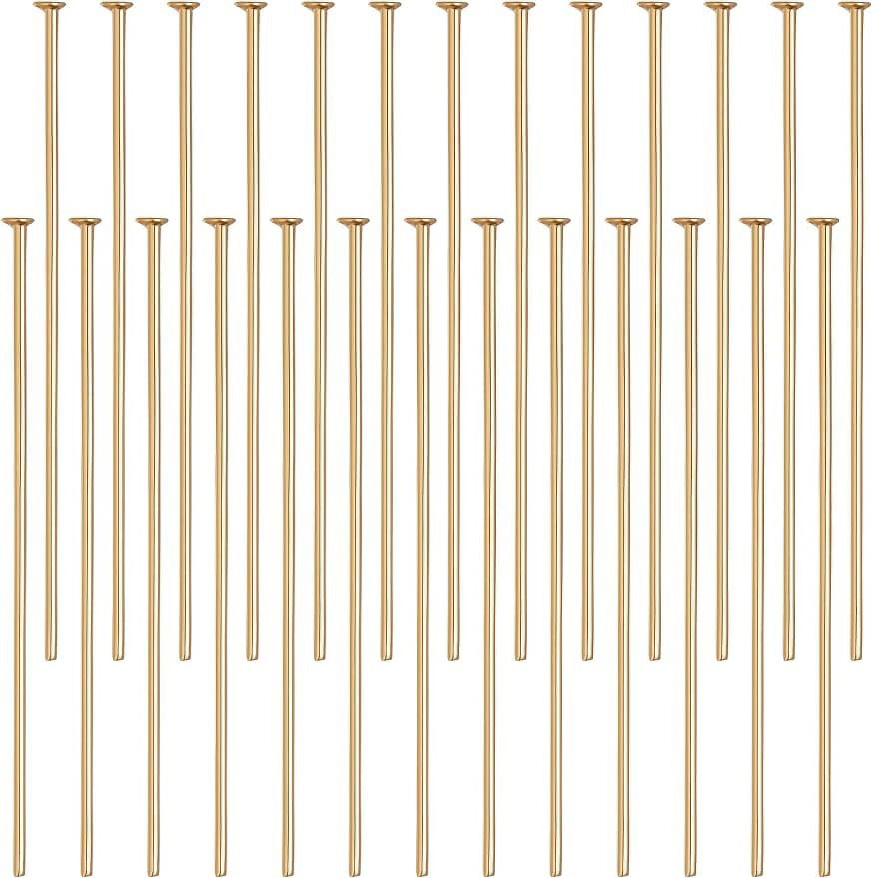 300Pcs/Box Flat Head Pins 18K Gold Plated Beading Pins 25mm Jewelry ...