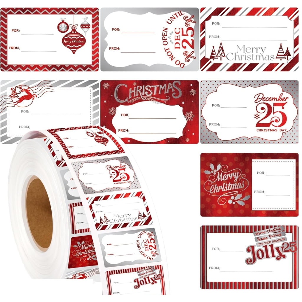 300Pcs Christmas Wrapping Labels 4.5x3cm Adhesive Label Christmas Name ...