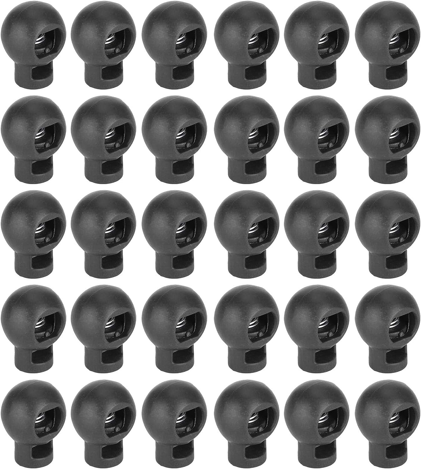 300Pcs Cord Locks, Single Hole Ball Shape Spring Loaded Clip Fastener ...