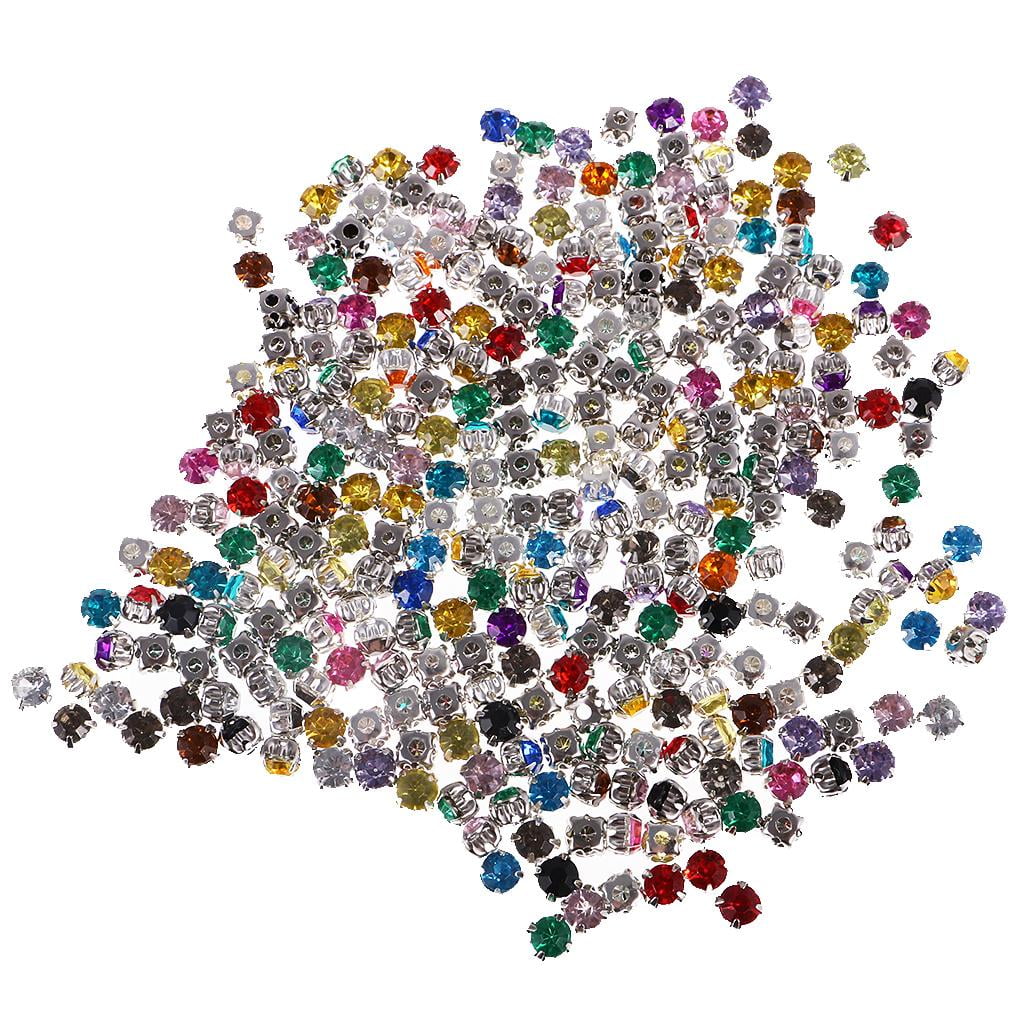 Segolike 300Pcs Crystal Rhinestones Sew on Flatback Beads Buttons, DIY ...