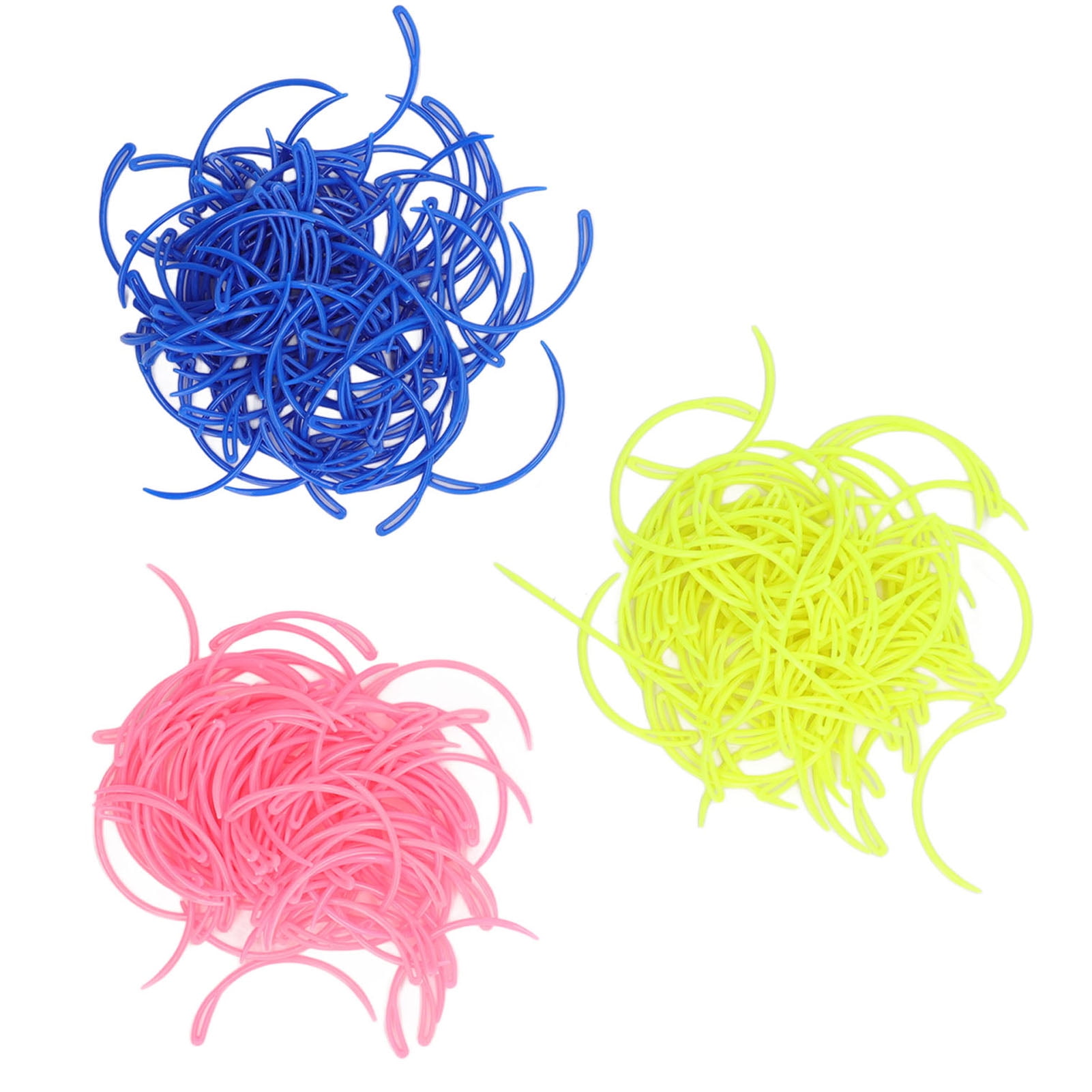 300Pcs Curved Sewing Needles Durable Plastic Large Eye Assorted Colors ...