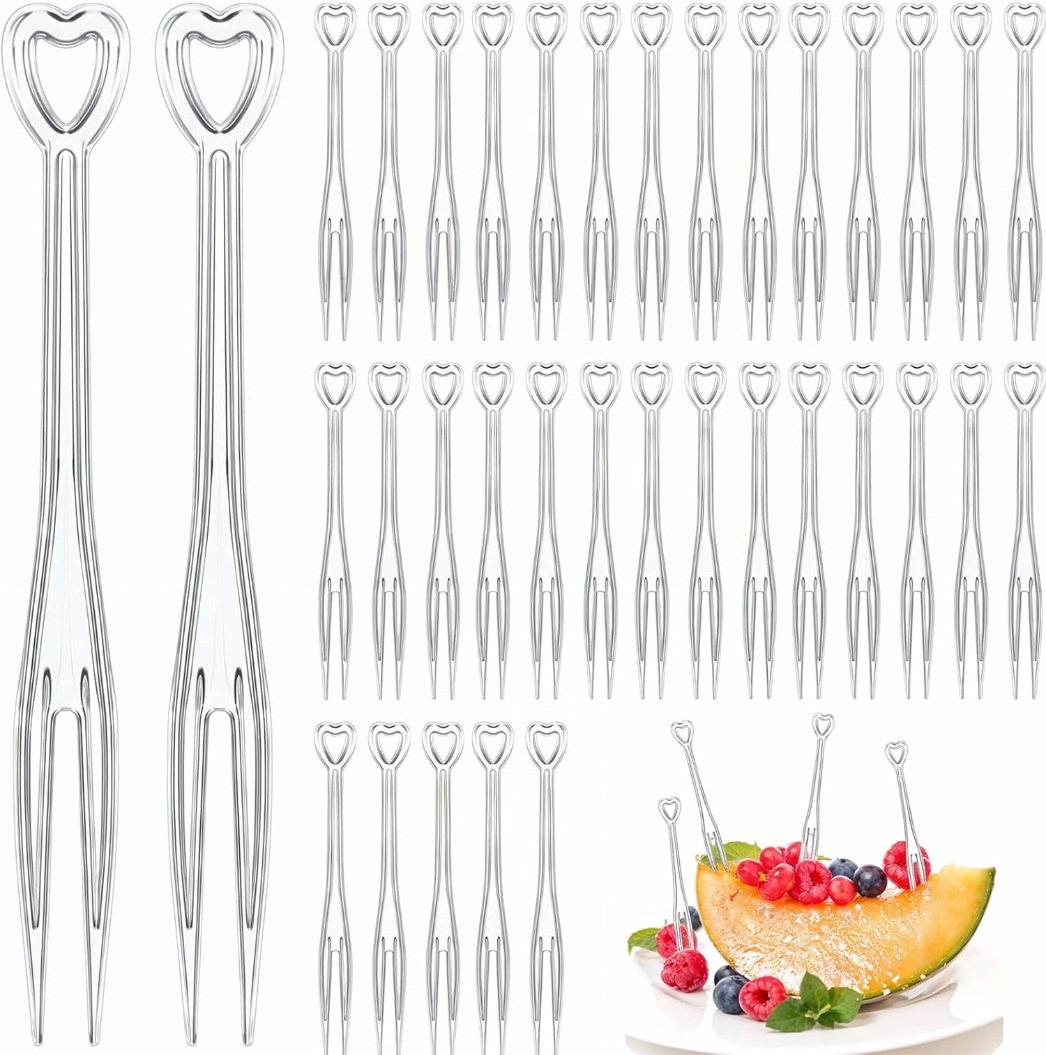 300Pcs Disposable Cocktail Picks,4.3x0.5In Cake Forks Cutlery Forks,Two ...