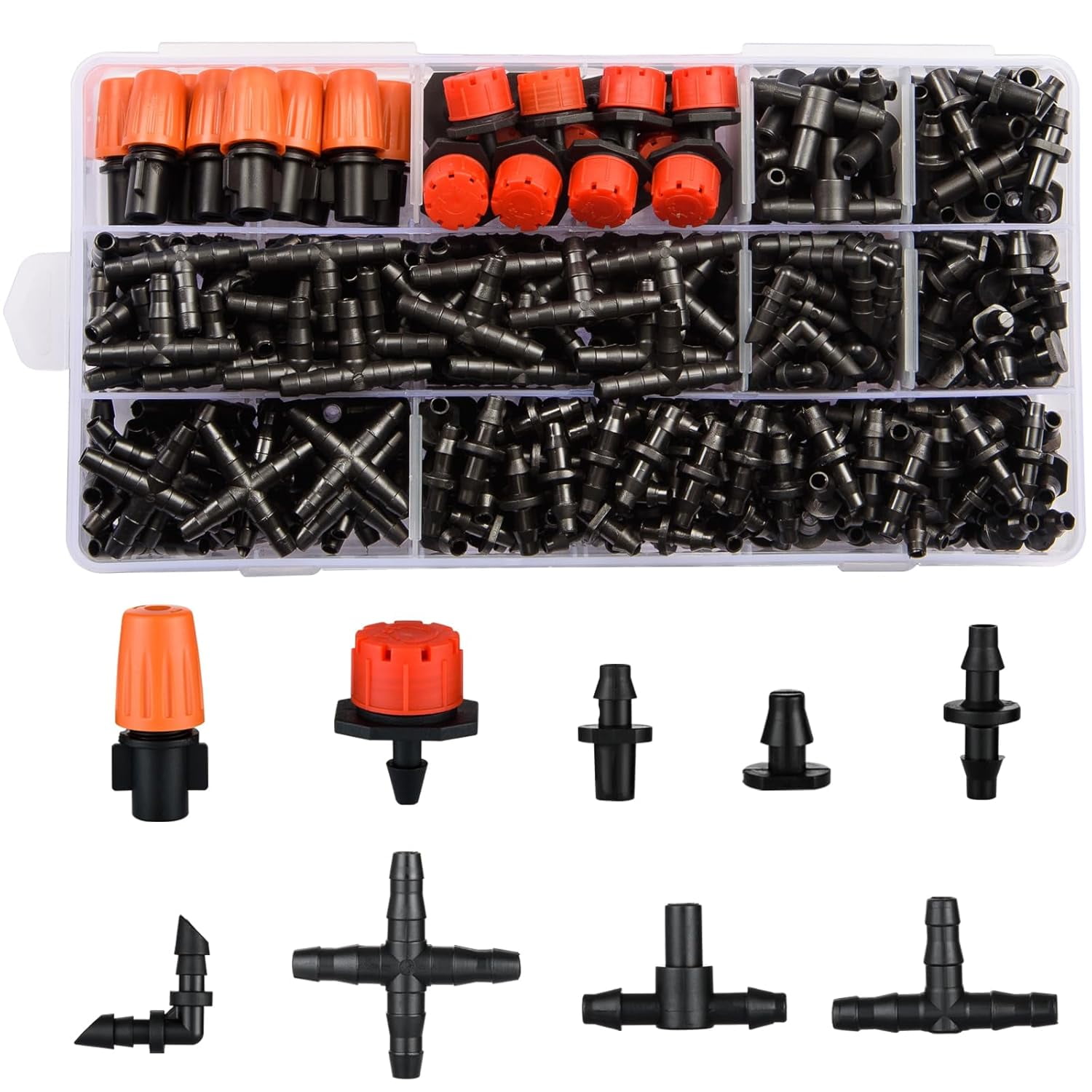 300Pcs Drip Irrigation Fittings Kit for 1/4" Tubing, Drip Line ...