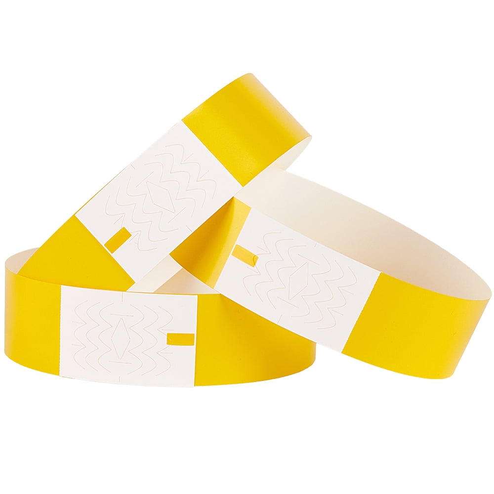 300Pcs Event Wristbands Plastic Admission Bracelets Bulk Gold Yellow ...