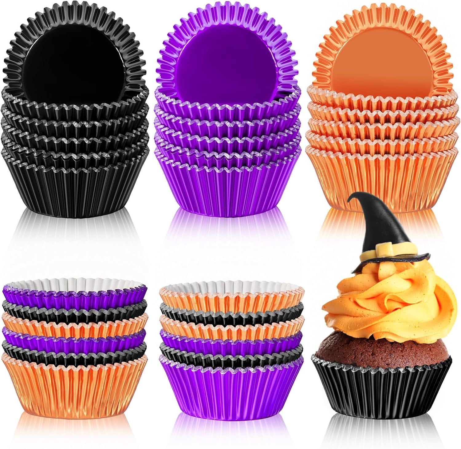 300Pcs Foil Cupcake Liners 2 Inch Cupcake Wrappers Paper Bake Cup Set ...