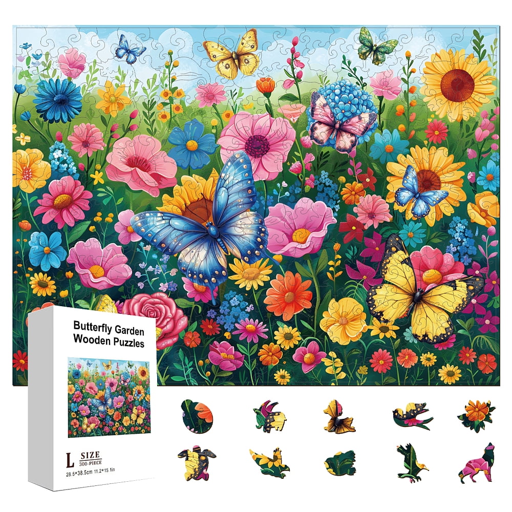 300Pcs Garden Butterfly Wooden Jigsaw Puzzles - Walmart.com