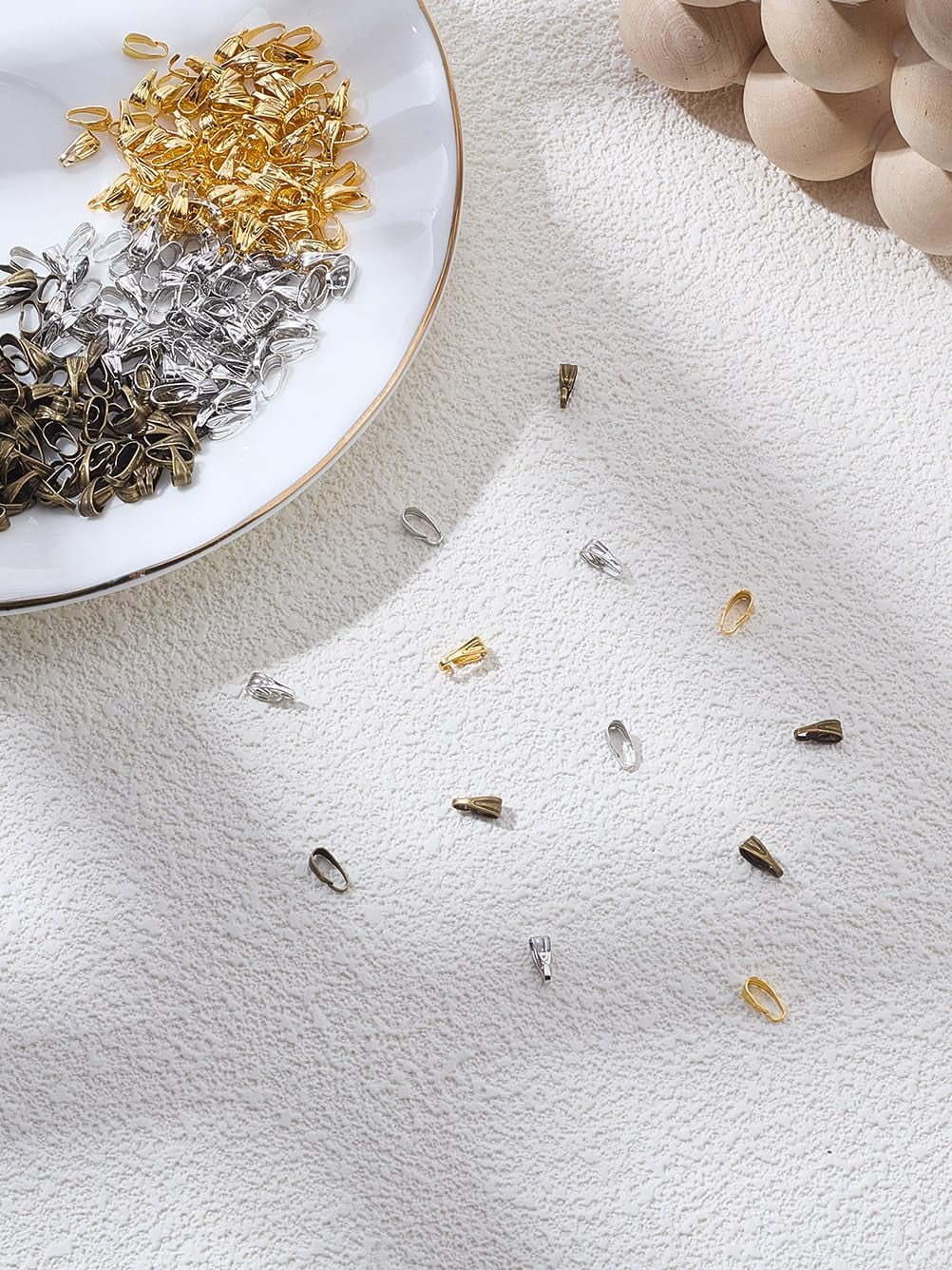 300Pcs Iron Ice Pick Pinch Bails Clasp Dangle Charm Bead Mixed Color ...