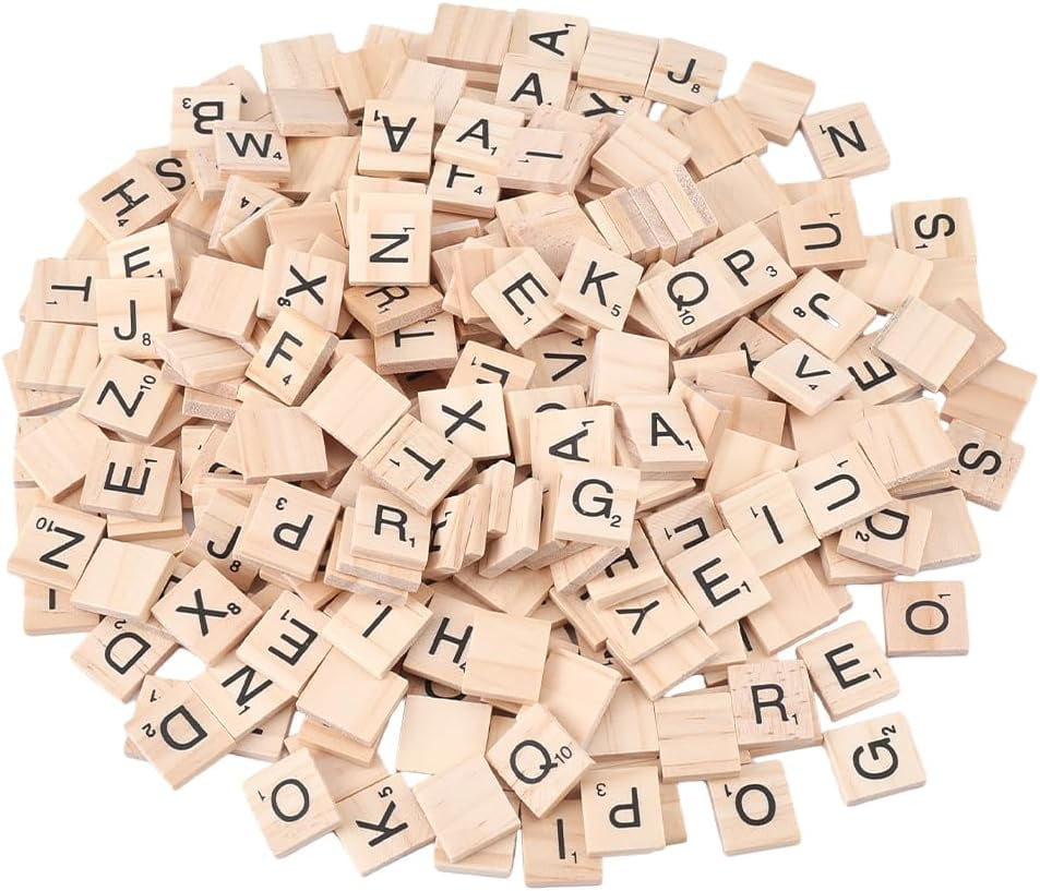 300Pcs Letter Tiles Scrabble Letters 18X19mm Wooden Spelling Letter A-Z ...