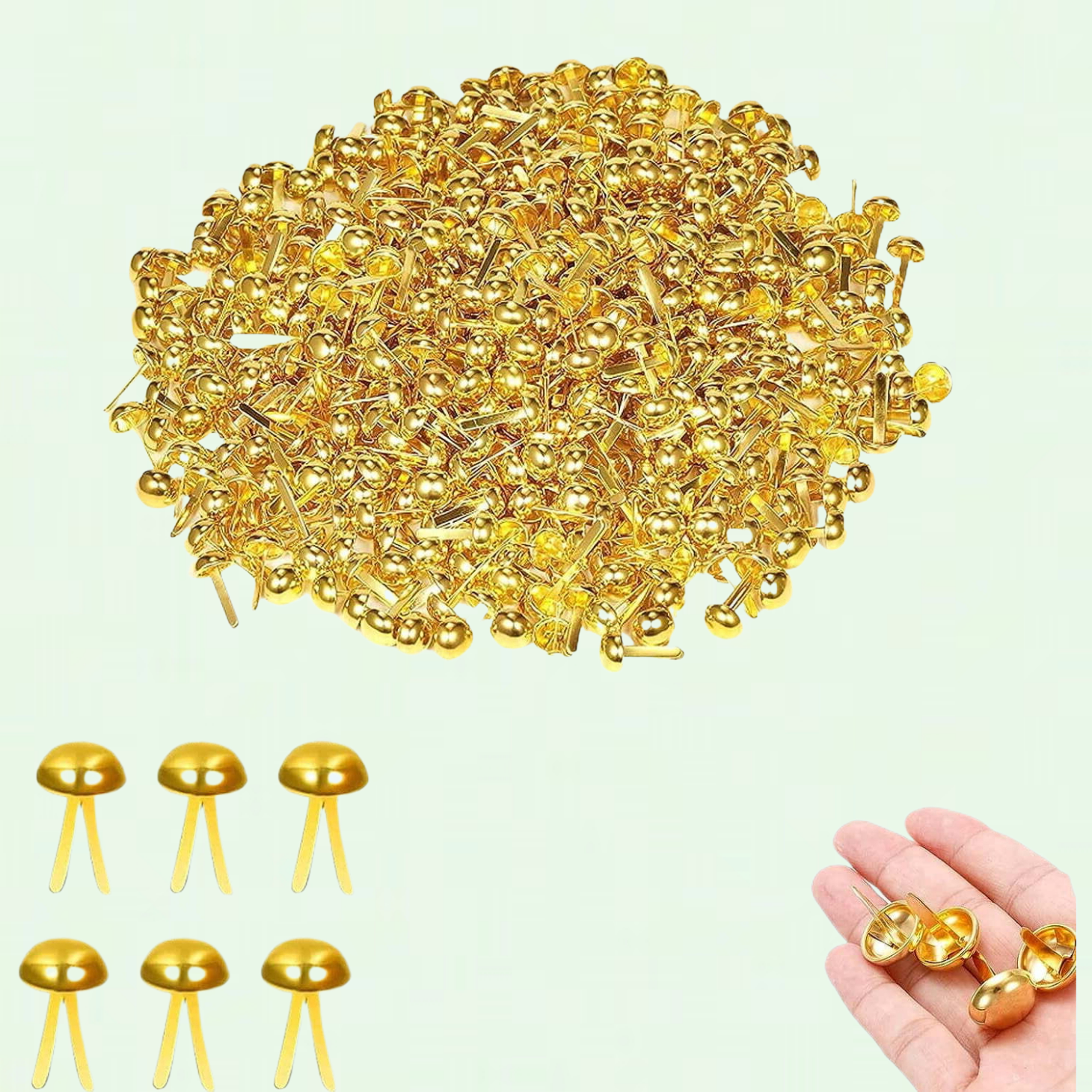 300Pcs Metal Paper Fasteners, Split Pins, Round Mini Brads, Gold, for DIY Crafts - Walmart.com