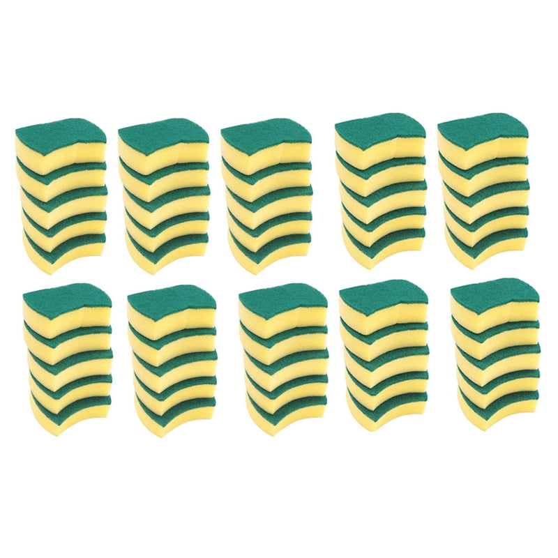 300Pcs Multi-Purpose Double-Faced Sponge Scouring Pads Dish Washing ...