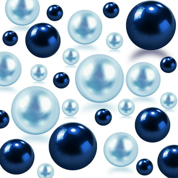300Pcs Navy & Light Blue Polished No Hole Faux Pearl Beads for Vase ...