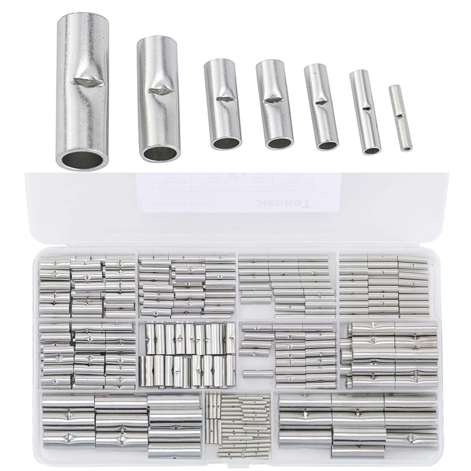 300Pcs NonInsulated Butt Wire Cable Connector Ferrule Coppers Tinned ...