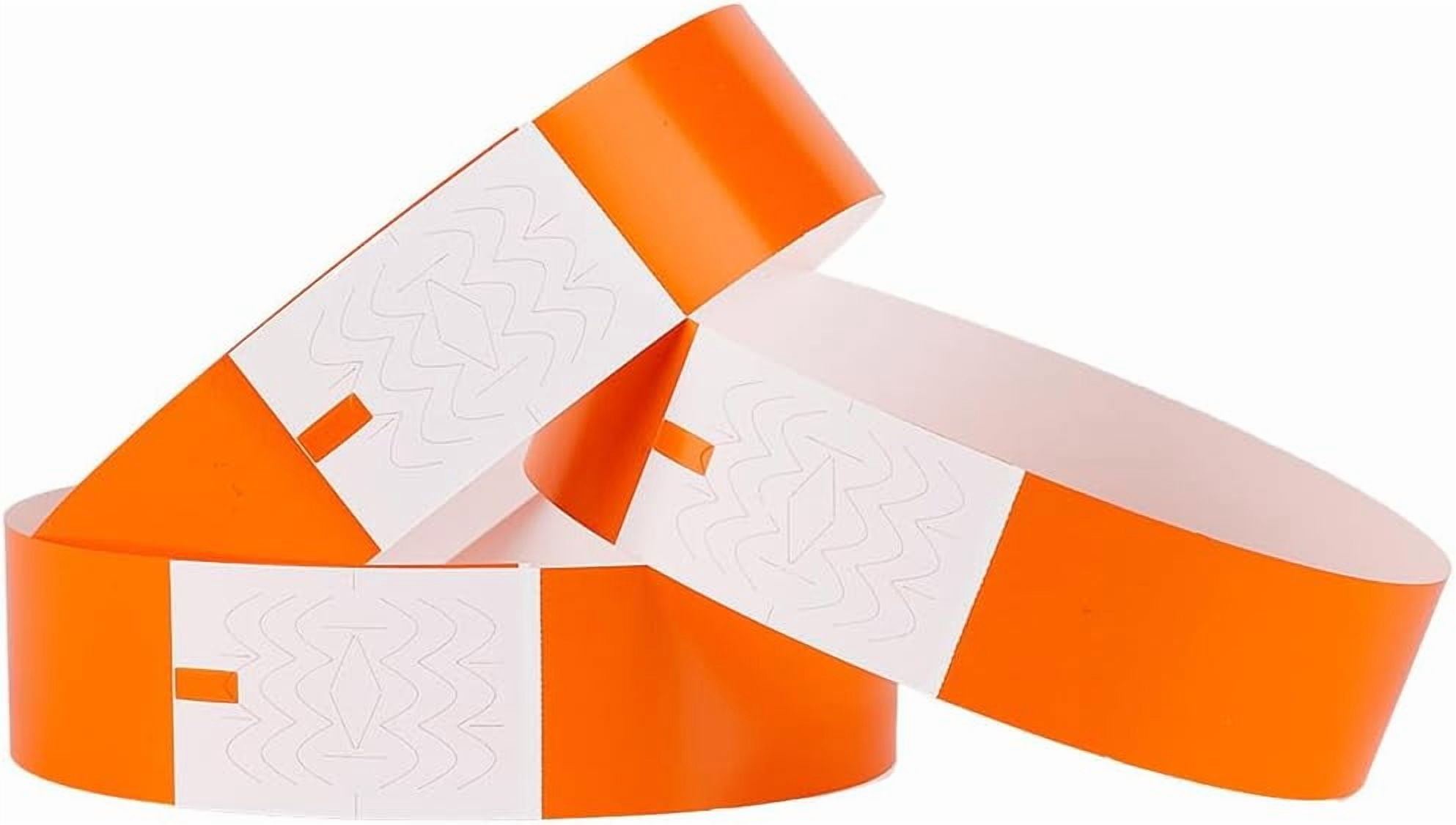300Pcs Orange Event Wristbands Paper Wrist Bands Waterproof Self ...