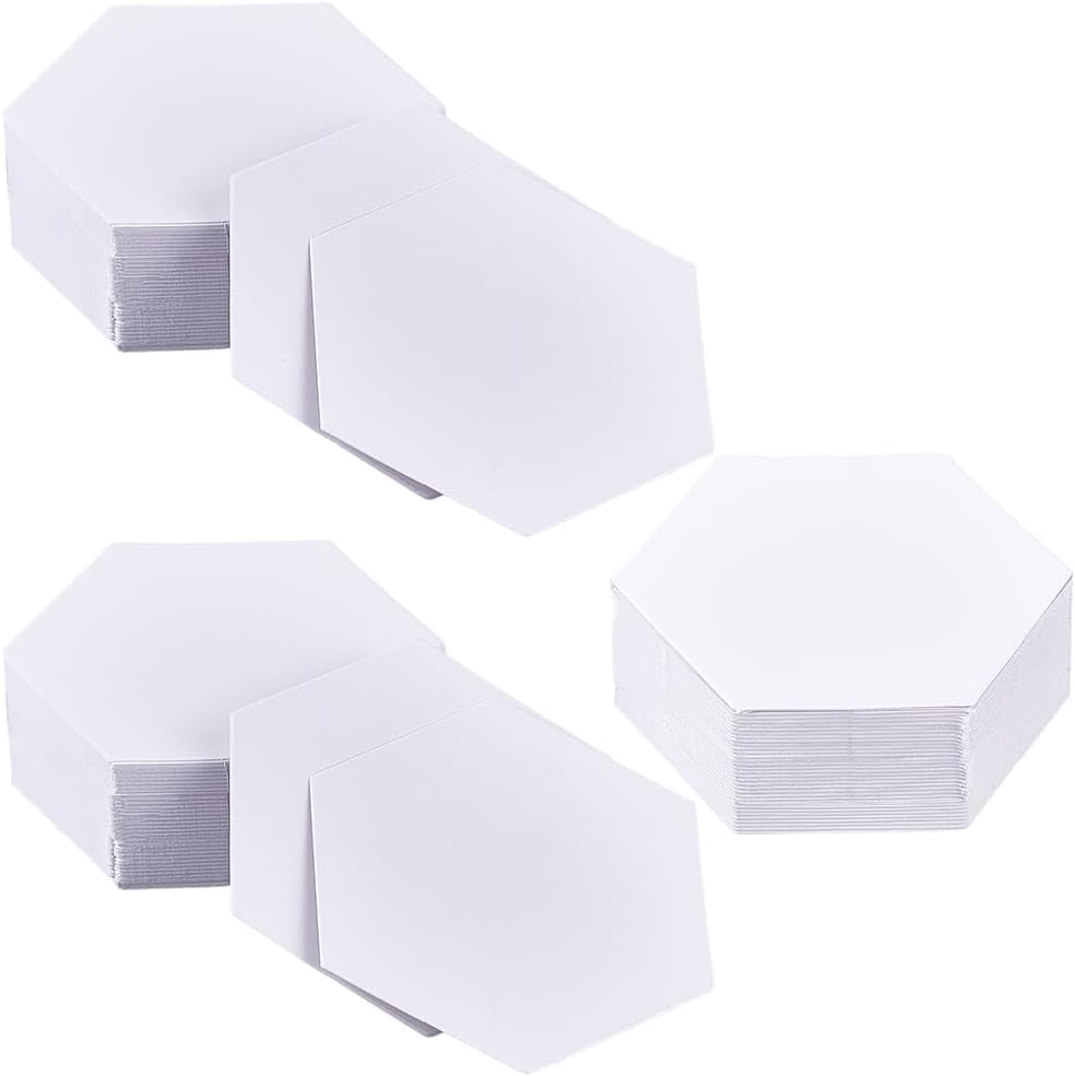 300Pcs Paper Quilting Template Hexagon White English Paper Piecing ...
