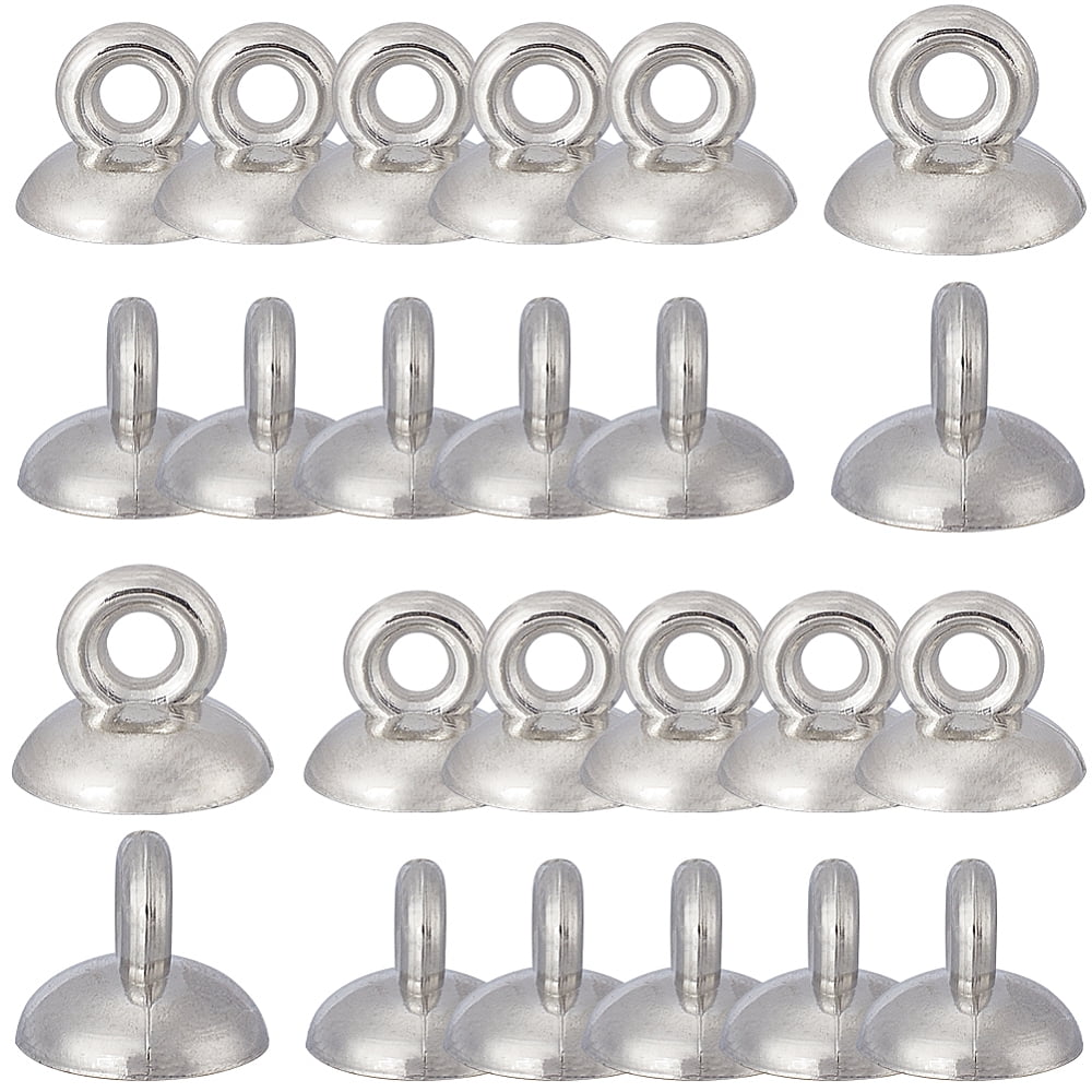 300Pcs Plastic Bead Cap Pendant Bails for Globe Cover Pendants Platinum ...