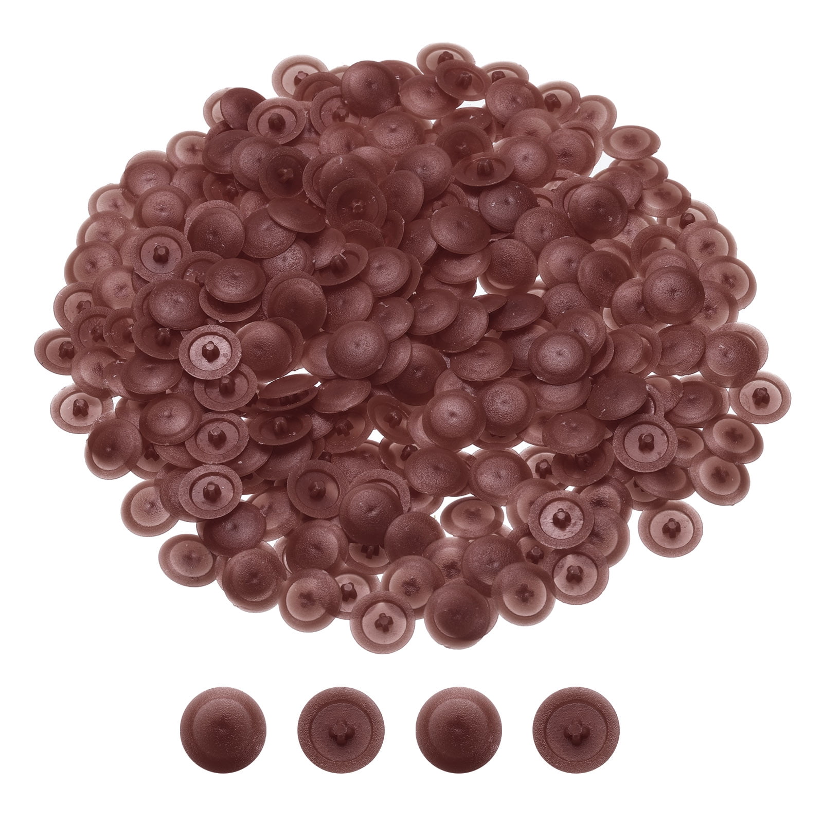 300Pcs Plastic Screw Cap Covers, 12mm Tapping Screw Cover, Deep Brown ...