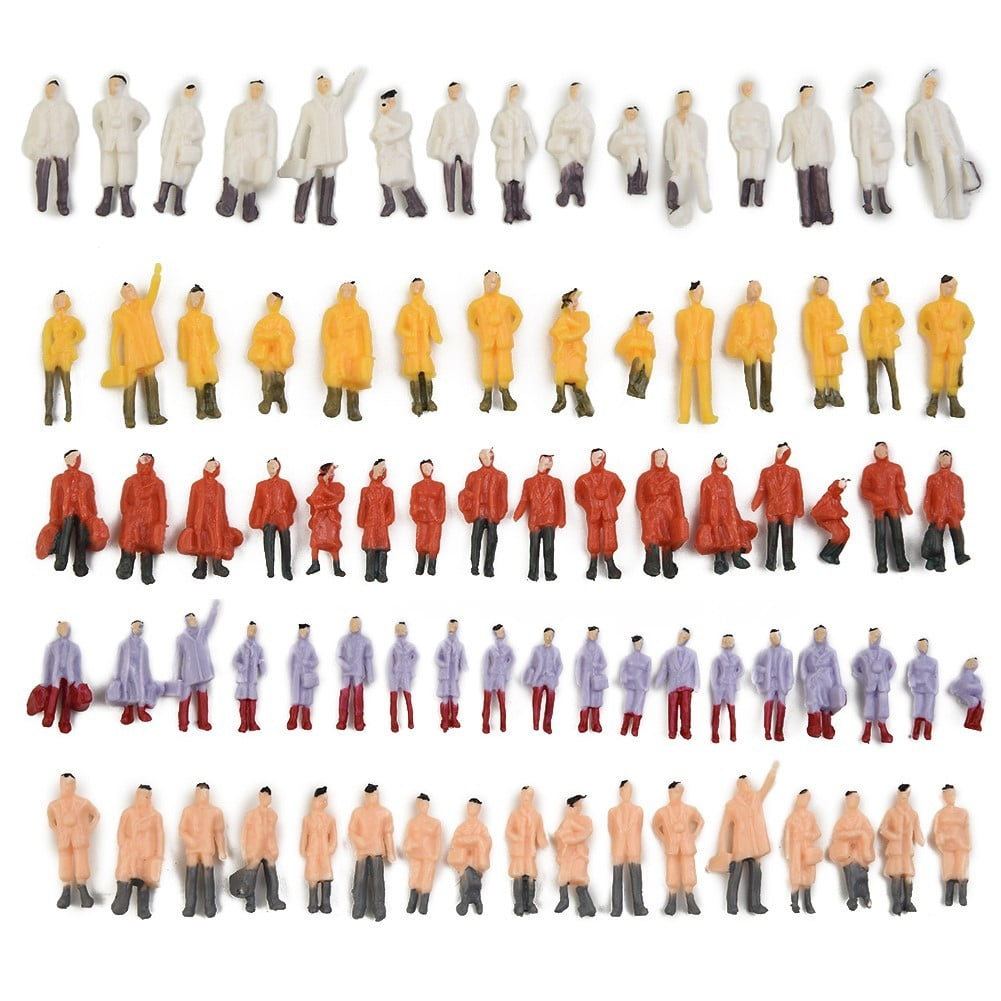300Pcs Railway Train Layout 1:87 HO Scale Painted Figures Model People ...