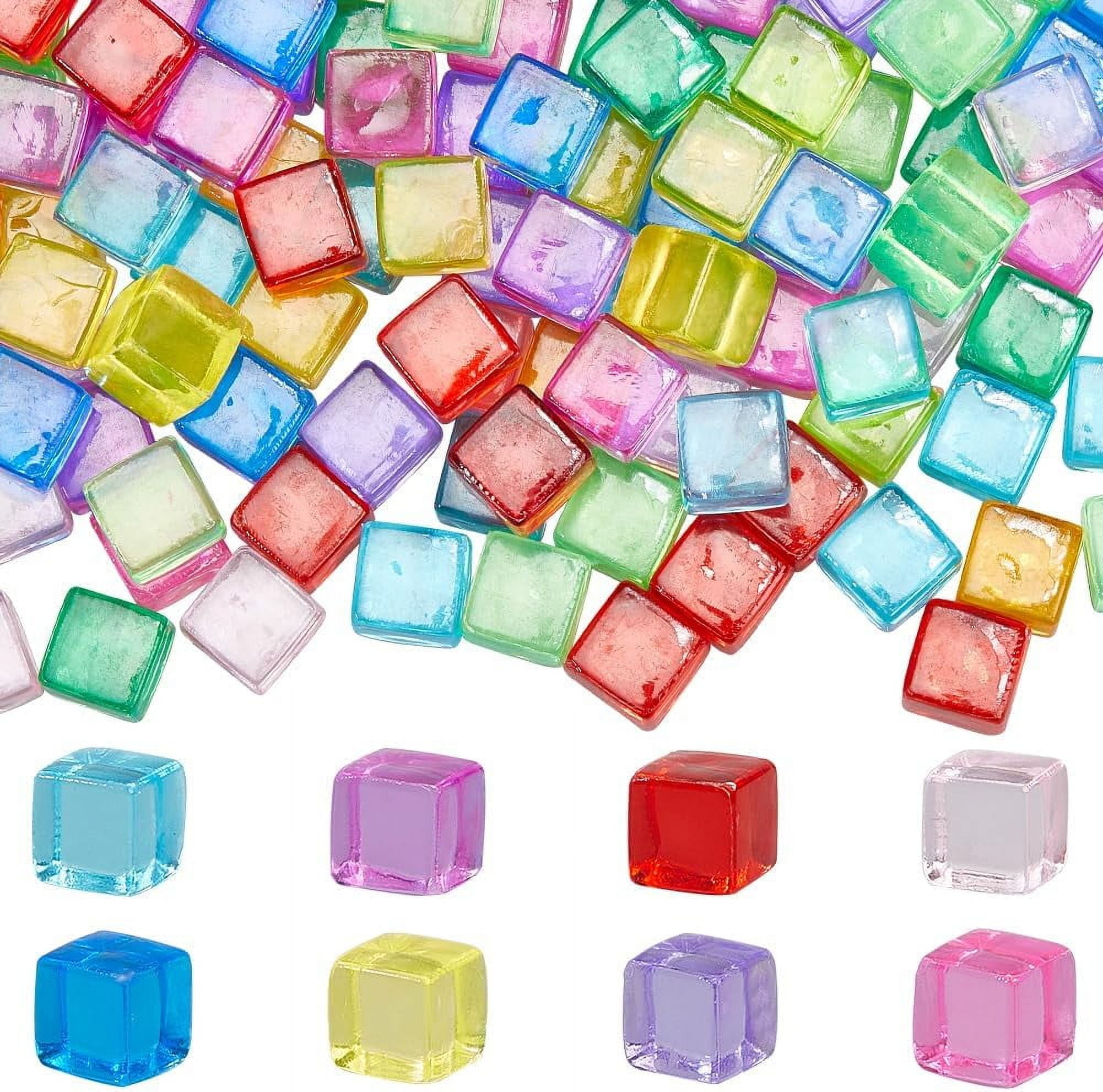 300Pcs Rainbow Crystal Plastic Cubes Fish Tank Rocks Aquarium Rocks ...