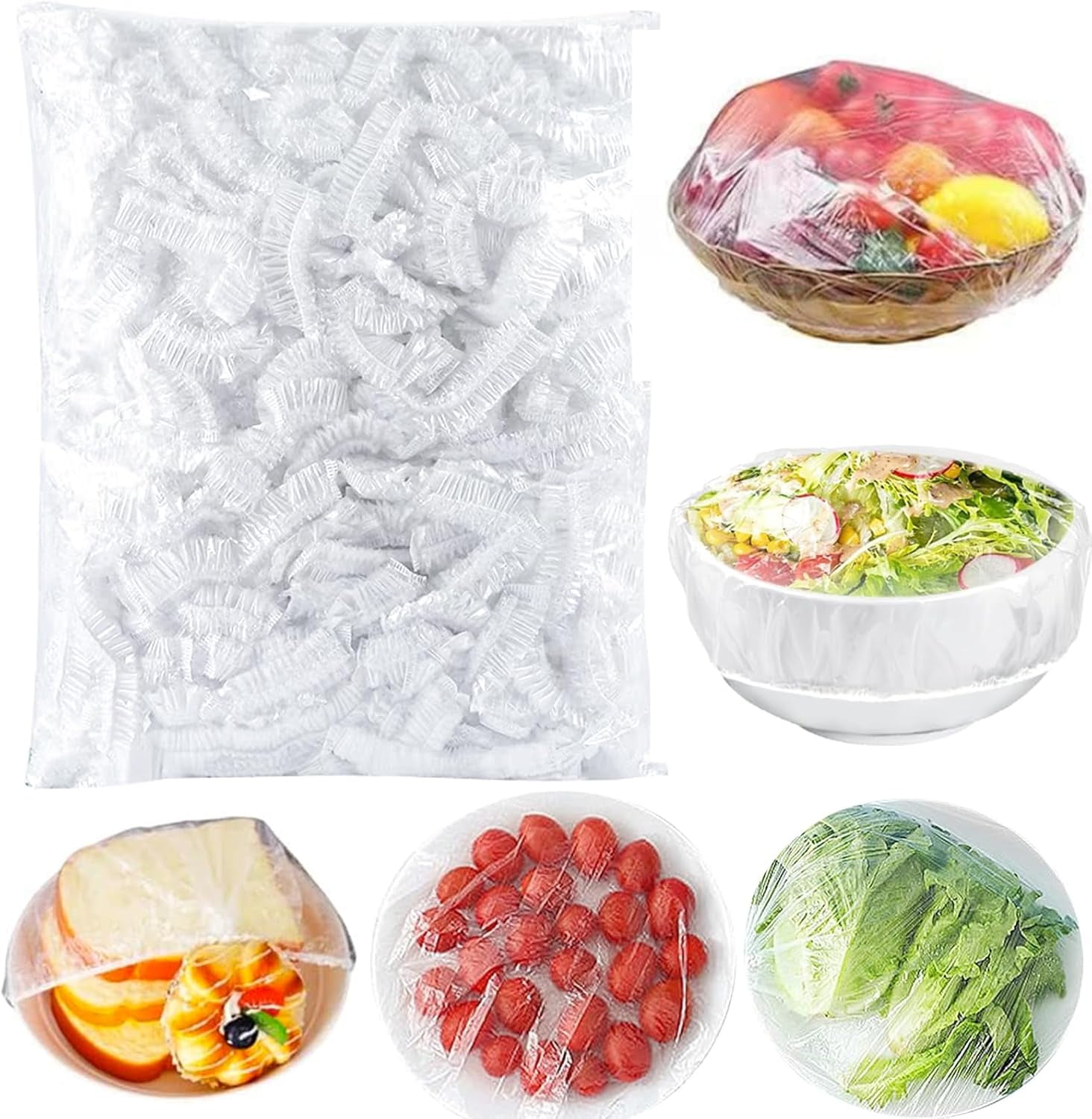 300Pcs Reusable Elastic Food Bowl Storage Covers, Bowl Covers, Dish ...
