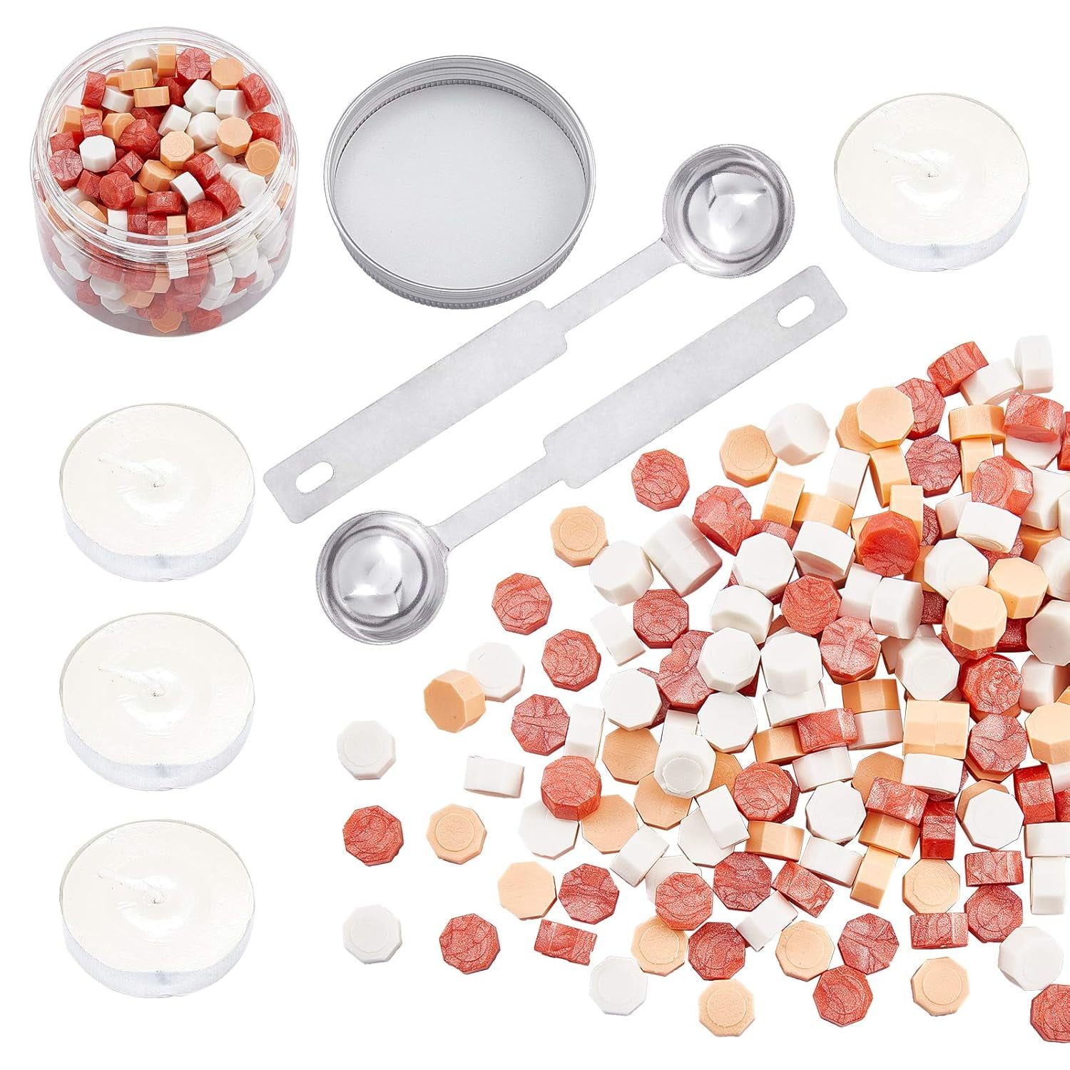 300Pcs Sealing Wax Beads Mixed Color Octagon Wax Seal Beads Wax Sealing ...