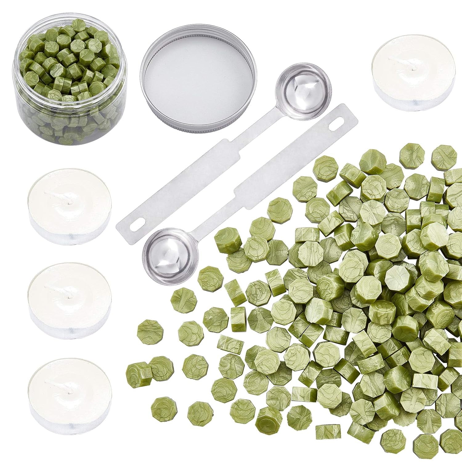 300Pcs Sealing Wax Beads Octagon Wax Seal Beads Wax Sealing Beads Kit ...