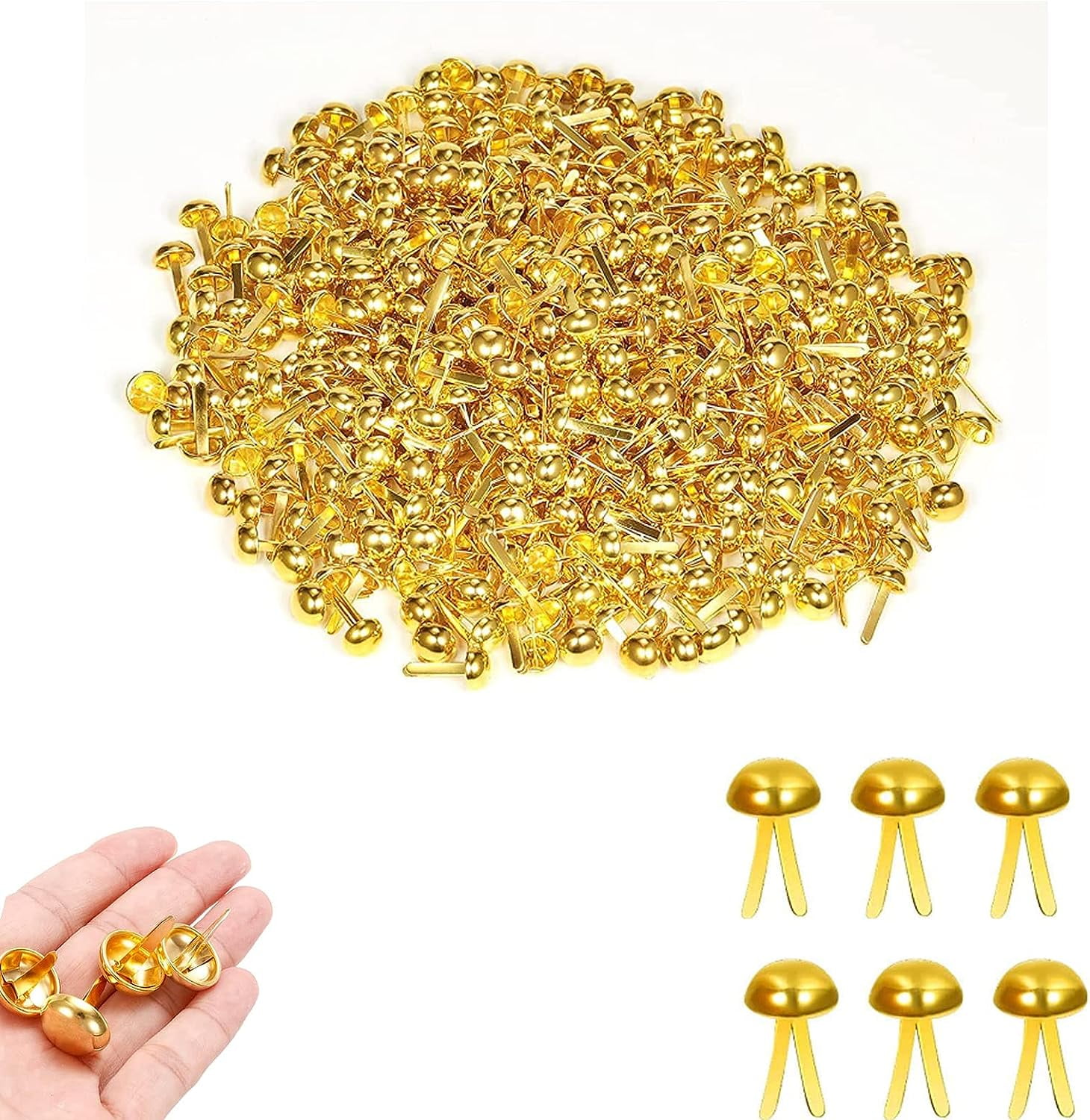 300Pcs Split Pins, Split Pins, Metal Paper Fasteners Mini Brads, Round Split Pins for Paper ...