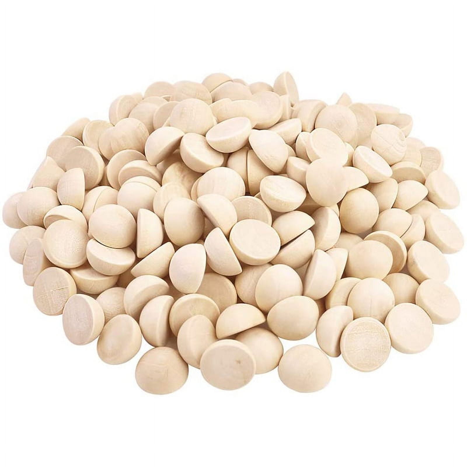 300Pcs Split Wood Balls Unfinished Half Wooden Balls Half Round Craft ...