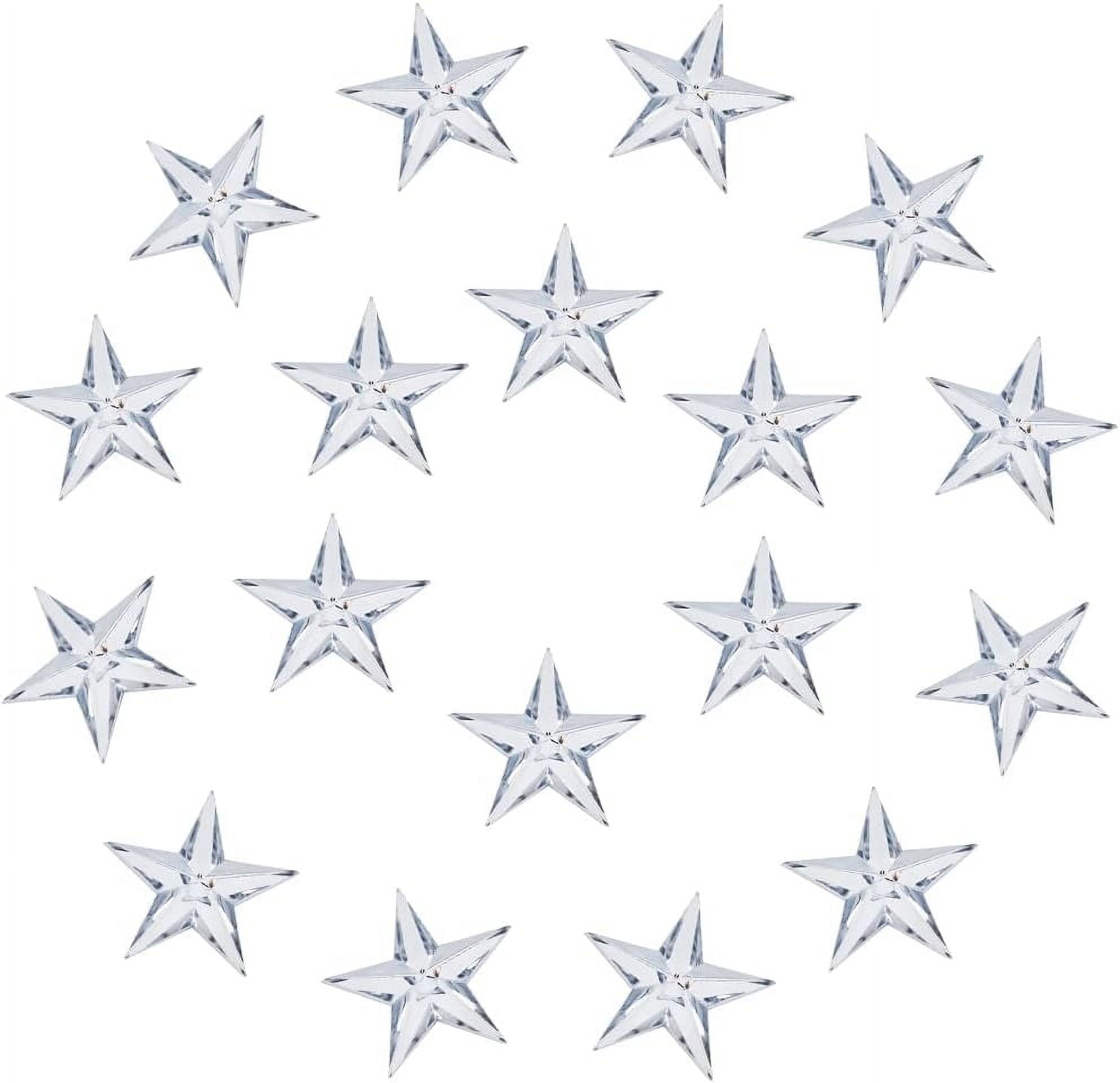 300Pcs Star Rhinestones 19mm Flat Back Acrylic Plastic Gems Costume ...