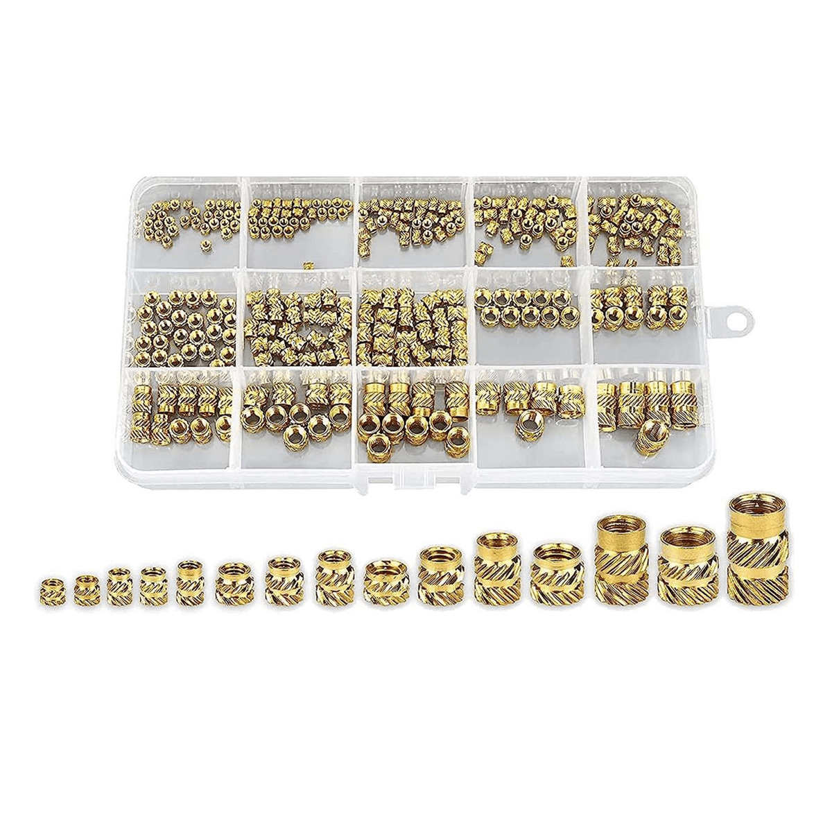 300Pcs Thread Knurled Nuts, Brass Knurled Threaded Insert Nuts, Brass ...