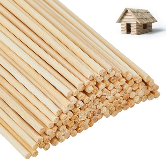 300Pcs Wood Dowels 1/8 x 6 Inch Dowel Rods Wood Sticks Wooden Dowel ...