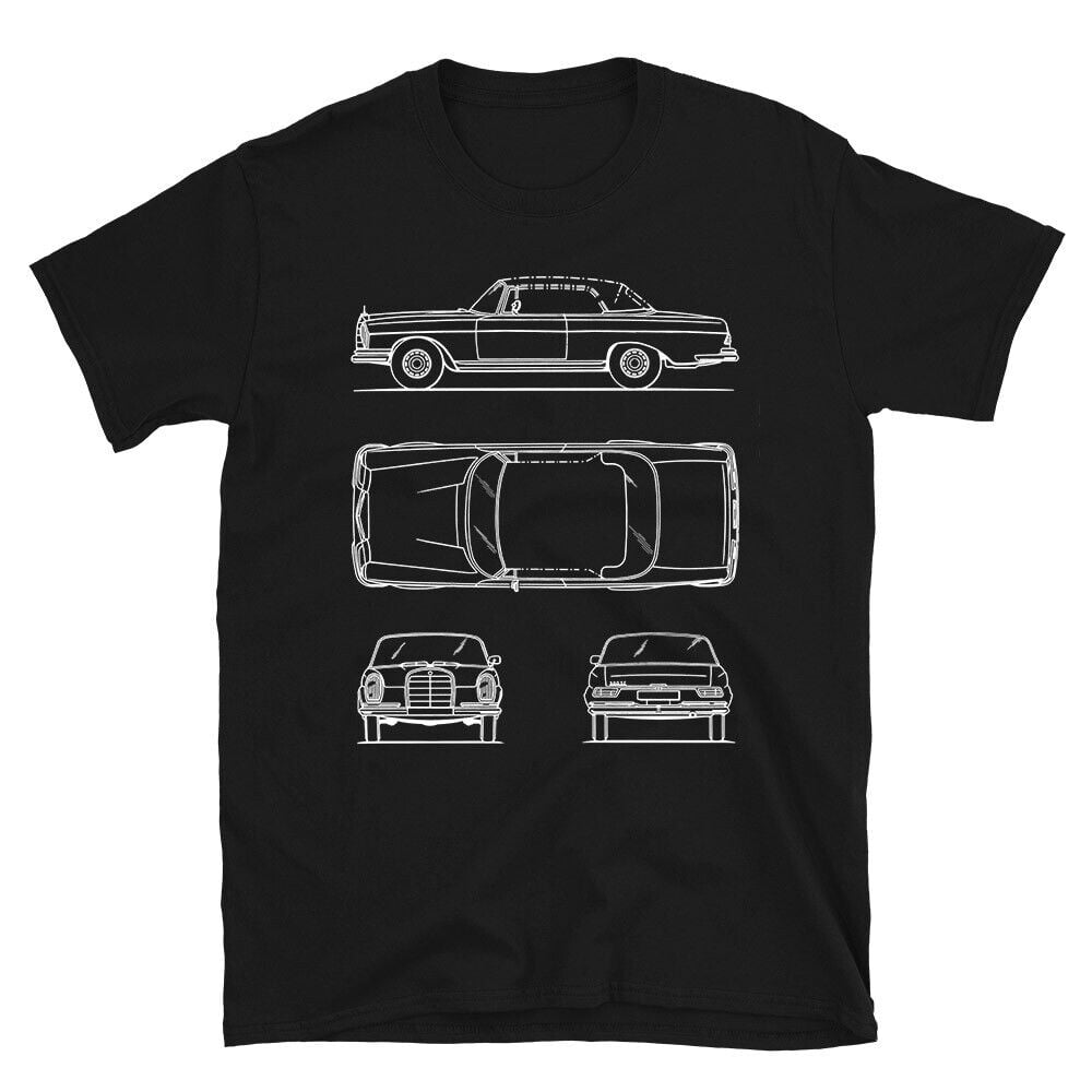 300SE MB W112 Men's T-Shirt Blueprint Design Luxury Automobile Tee ...