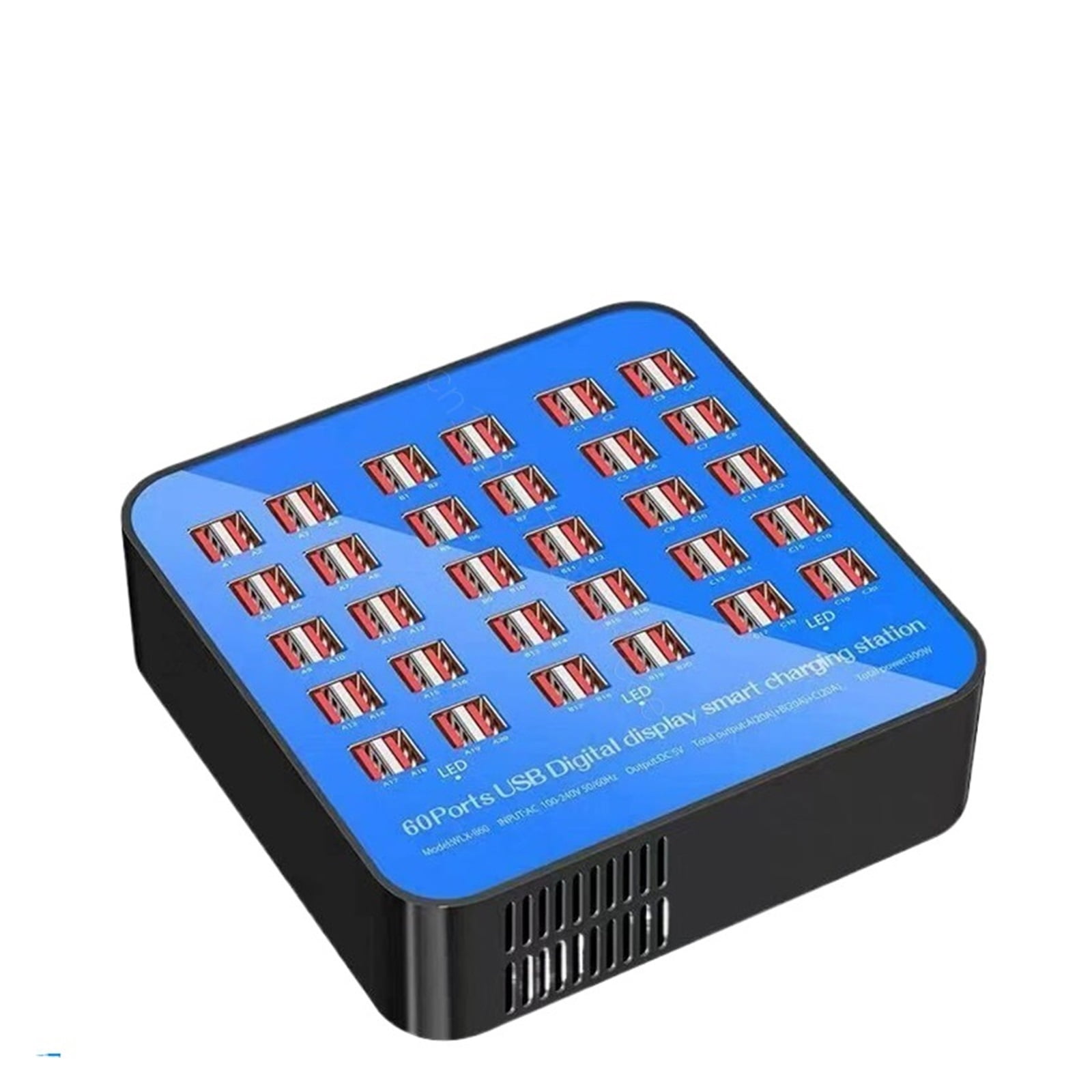 300W/200W/100W 10/20/40/60 Ports USB Charger Adapter Multifunctional ...
