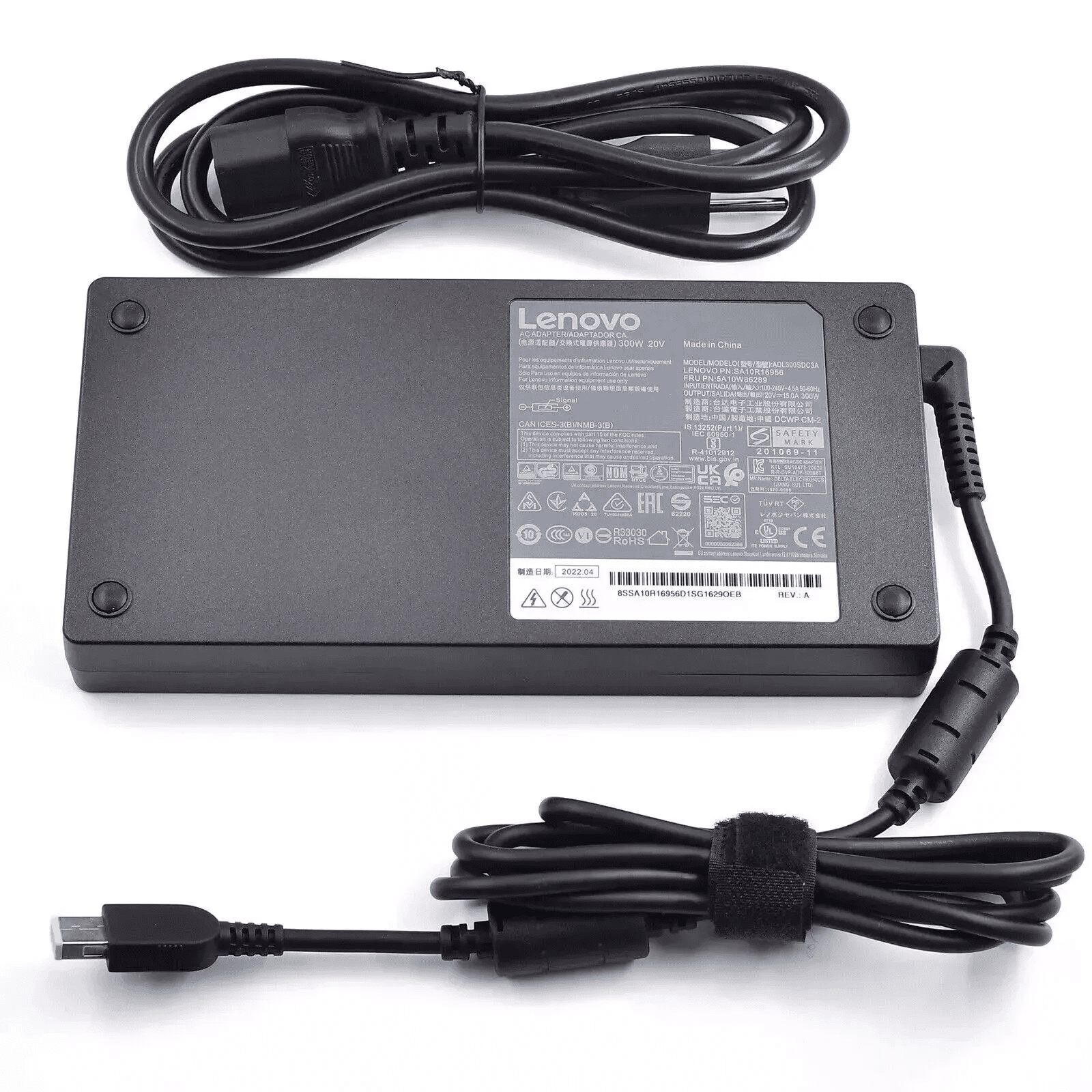 Pre-Owned 300W 20V 15A Slim Yellow Square Tip AC Adapter Charger For Lenovo Legion 5 Legio ...