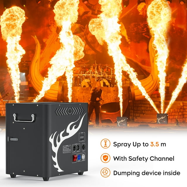 300W 3 Heads Fire Flame Stage Effect Machine DMX Control Fire Flame ...