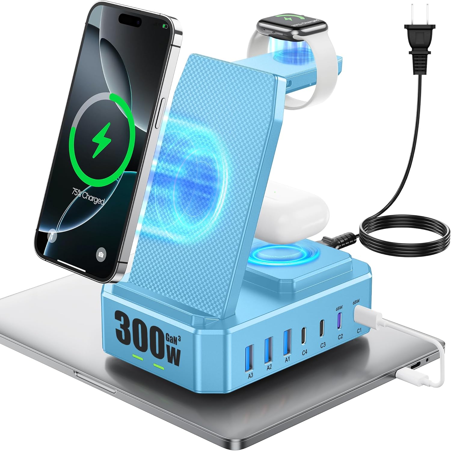 300W Charging Station for Multiple Devices Apple, Zutspzss 10 in 1 ...