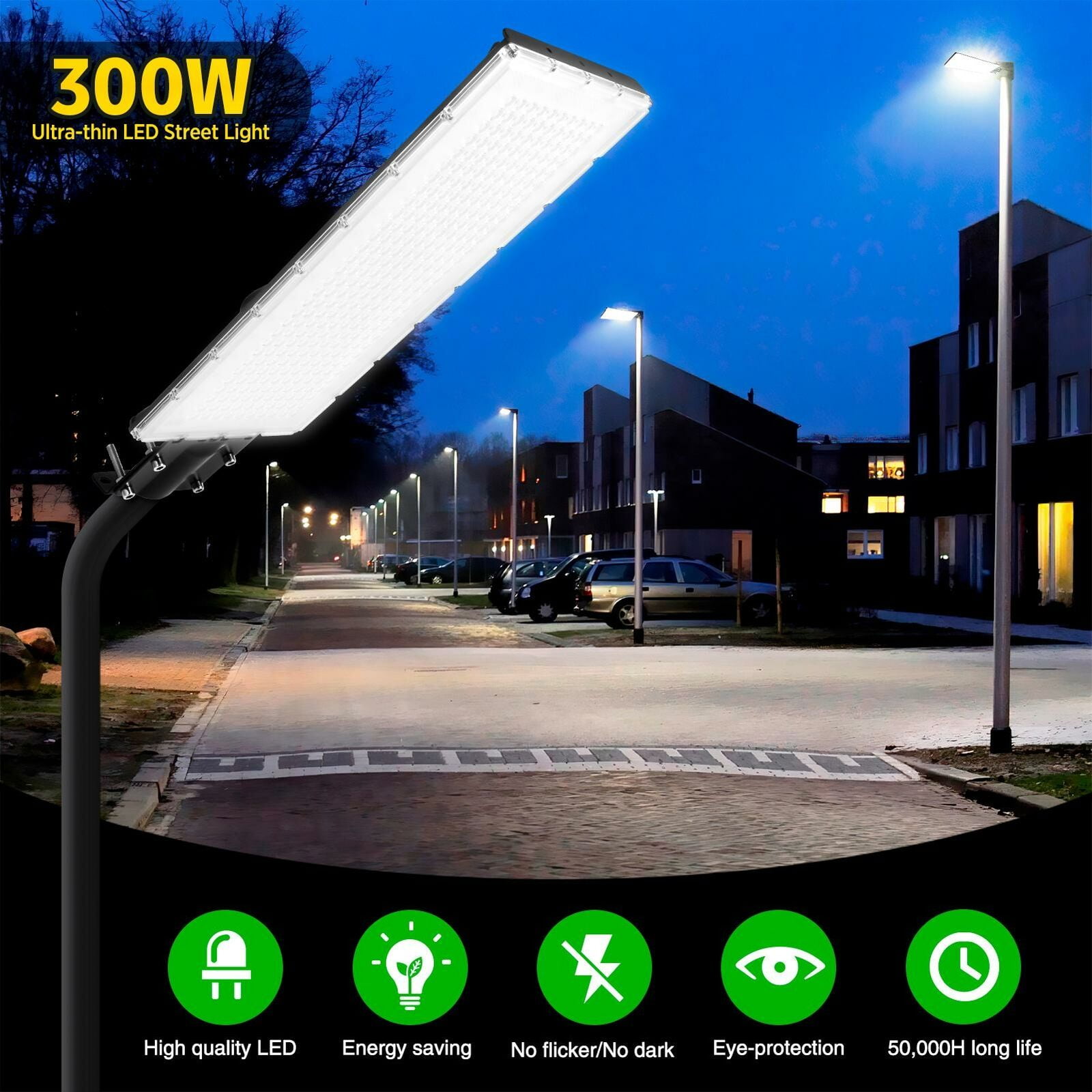300W LED Barn Yard Security Light - Outdoor Dusk to Dawn Floodlight ...
