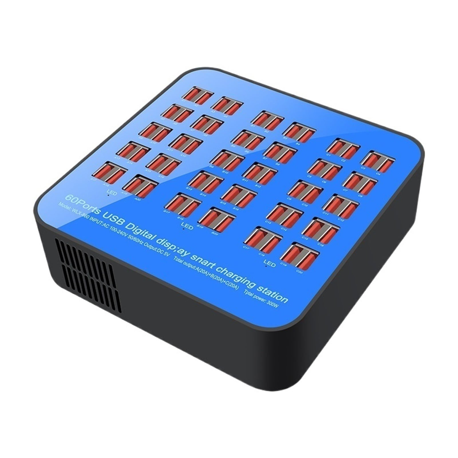 300W Multi Fast USB Charger 60 Port Portable Usb Charging Station Smart ...