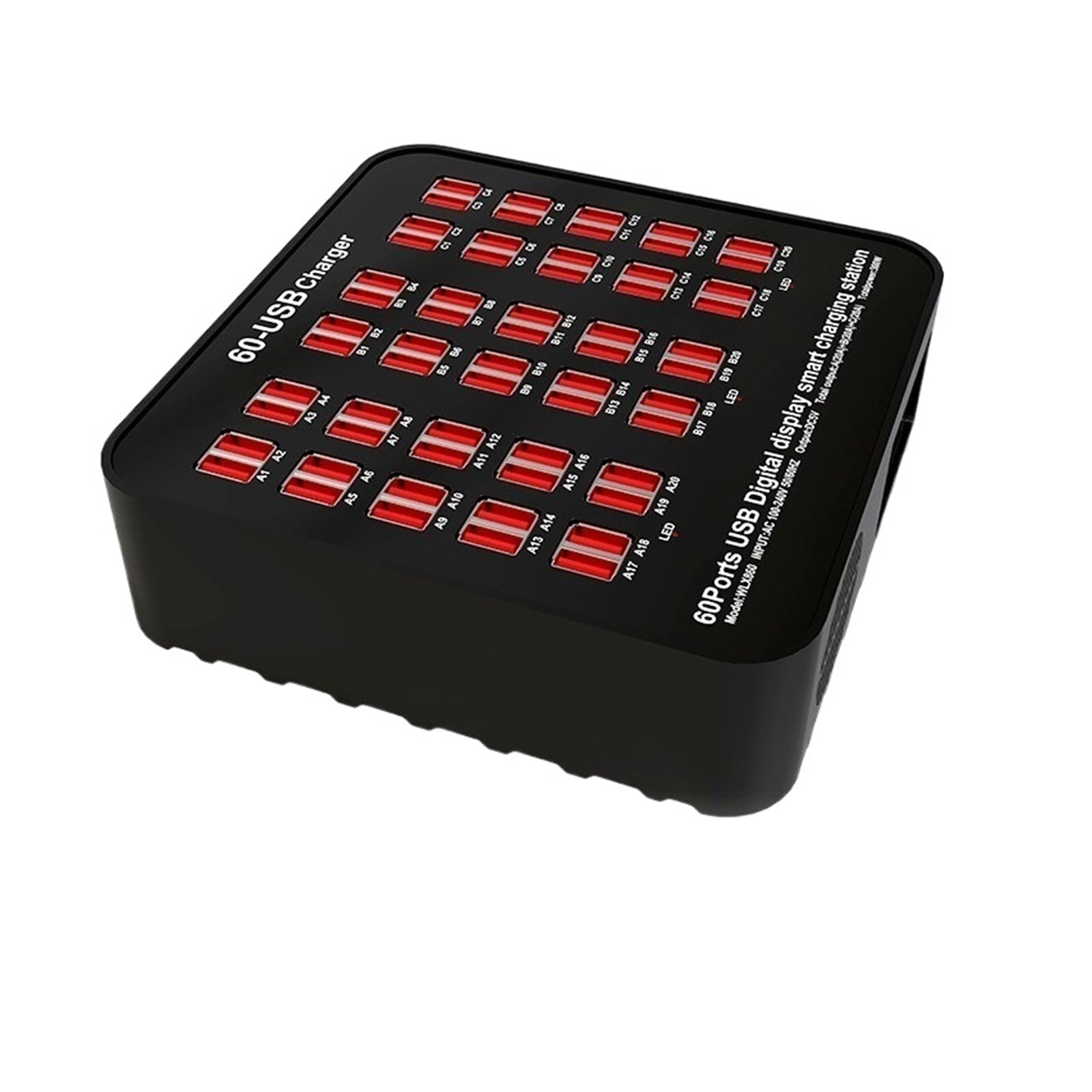 300W Multi USB Charger Hub Station 60 Ports Fast Charging Wall Charger ...