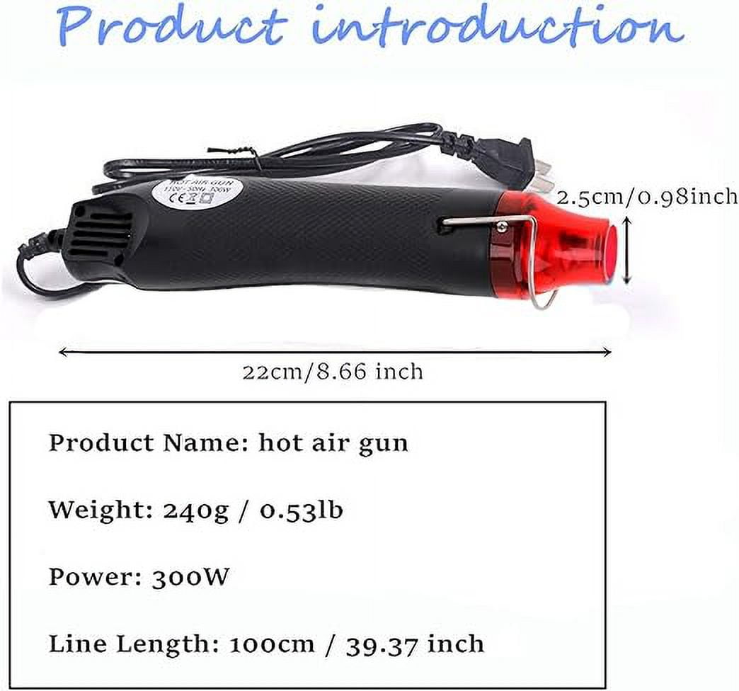 300W Portable Handheld Heat Gun for Crafts, Mini Heat Gun for Epoxy ...