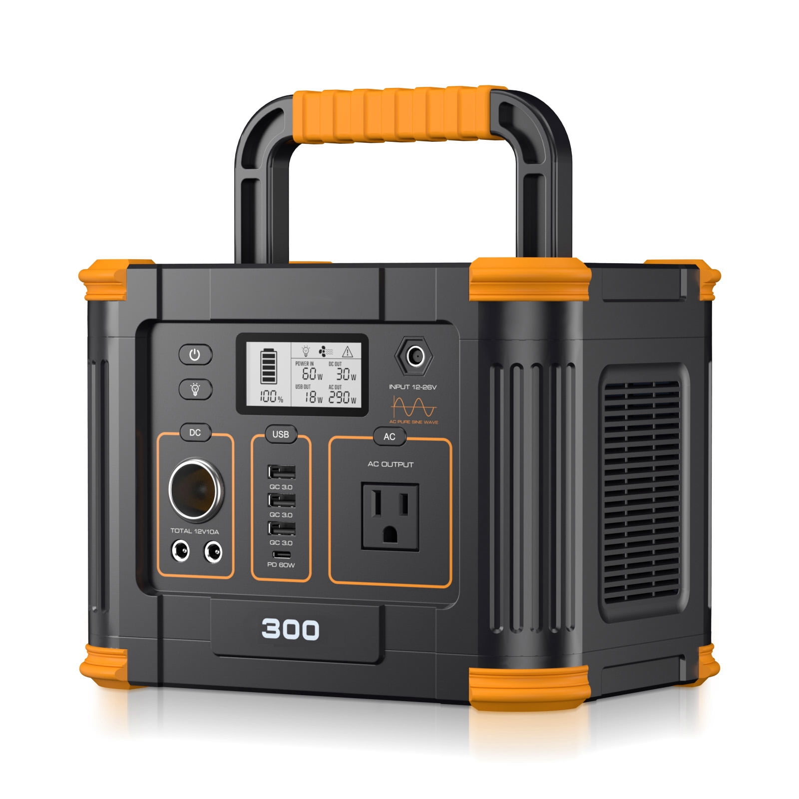 300W Portable Power Station, 288Wh Lithium Battery Emergency Backup ...