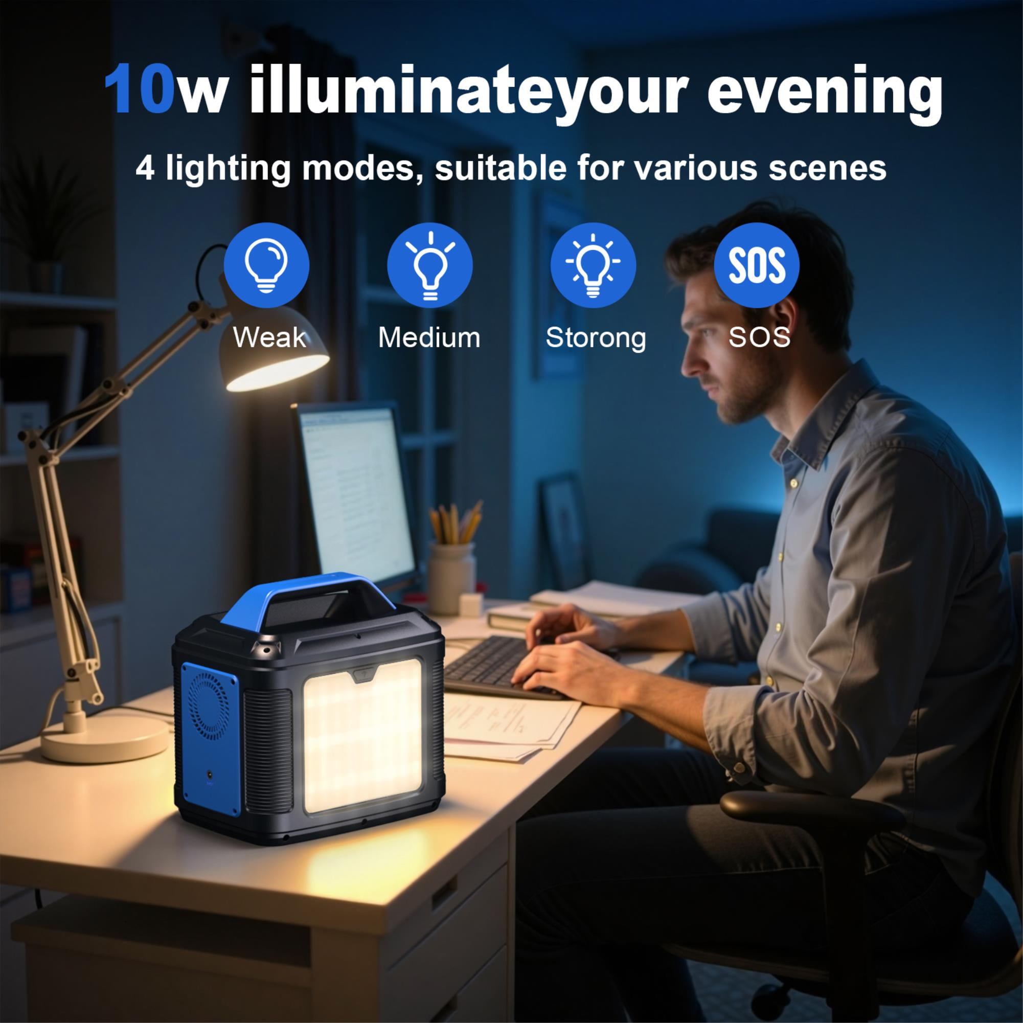 300W Portable Power Station, 296Wh 80000mAh Lithium Battery Generator ...