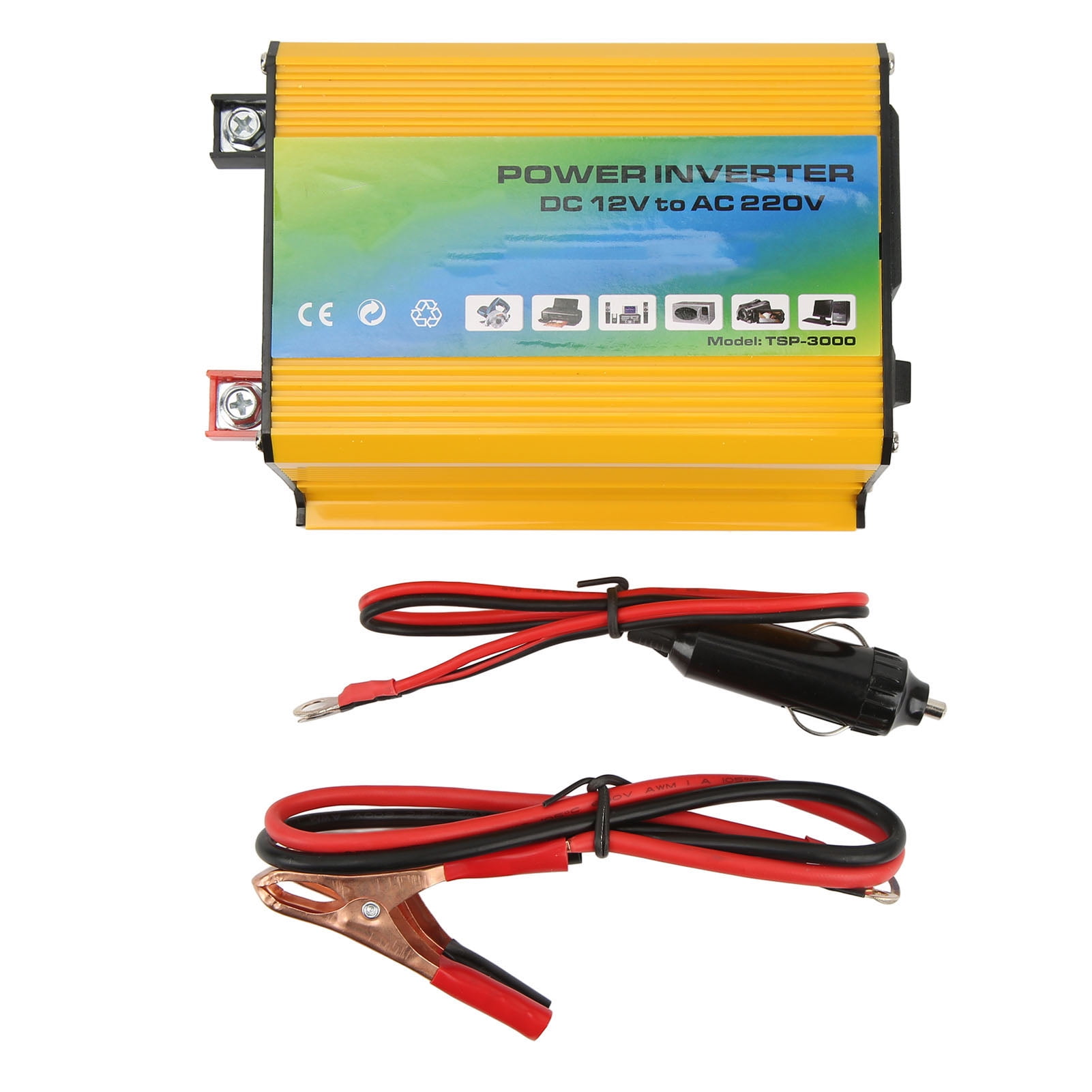 300W Power Inverter 12V to 220V ABS With Dual USB Ports Modified Wave ...