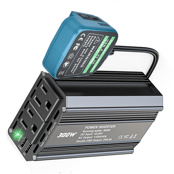 300W Power Inverter 18V to 110V for ma*kita 18vBattery Inverter DC ...
